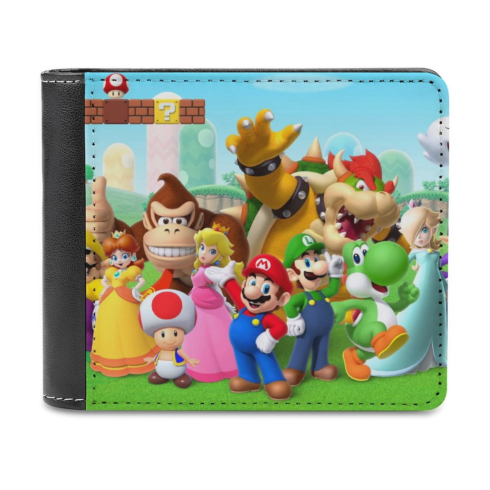 Super Mario Cartoon PU Leather Wallet With Card Slots Bifold Wallet ...