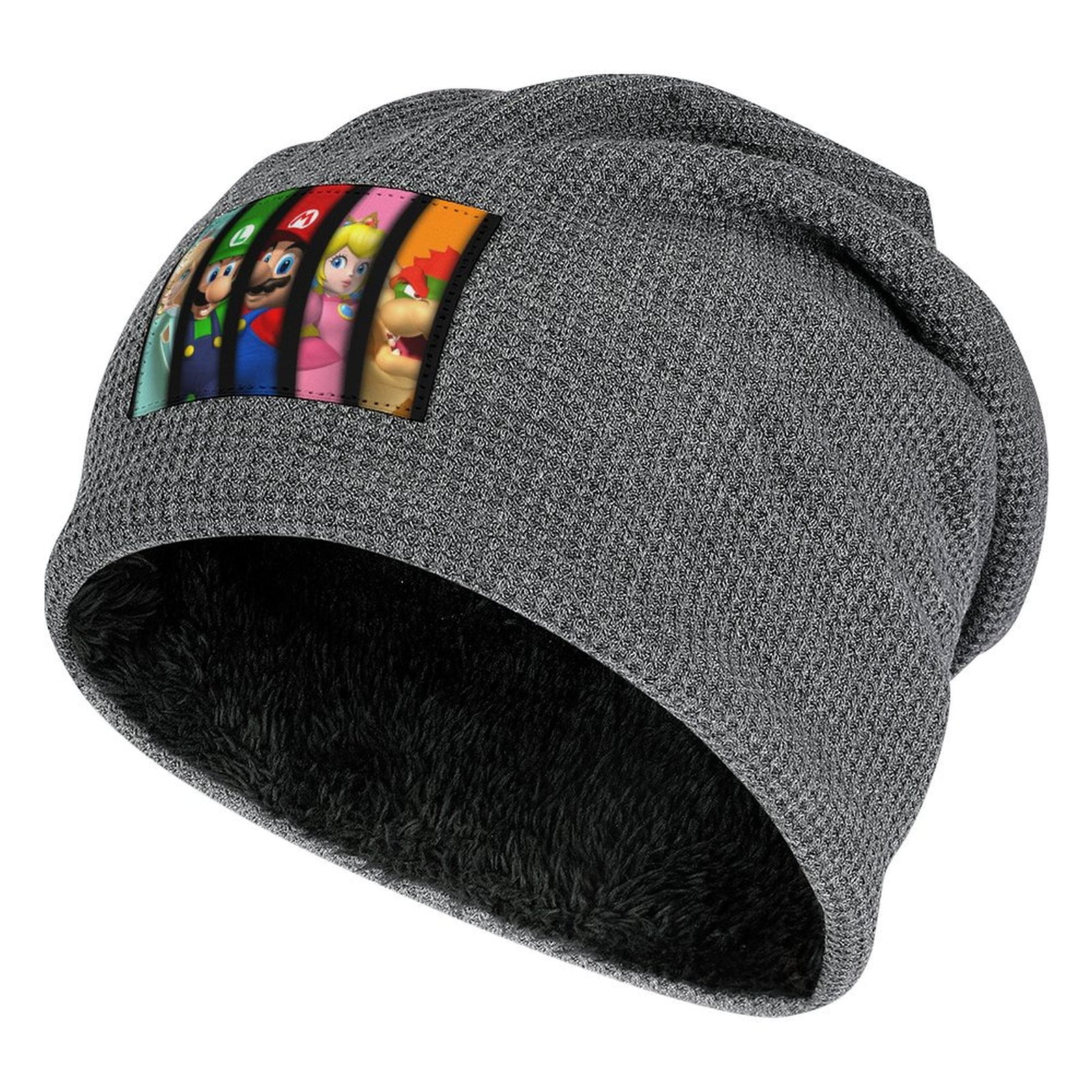 Super Mario Cartoon Unisex Stretchable Knitted Beanie Hat Daily Plush ...
