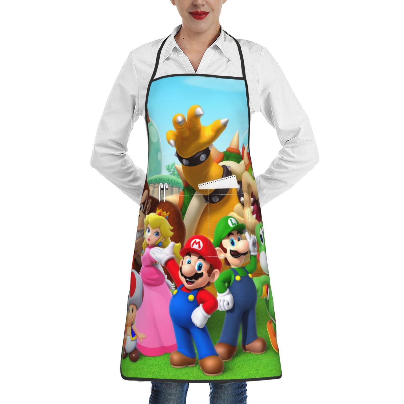 Super Mario Cartoon Waterproof Apron Home Decor Kitchen Fashion Apron ...