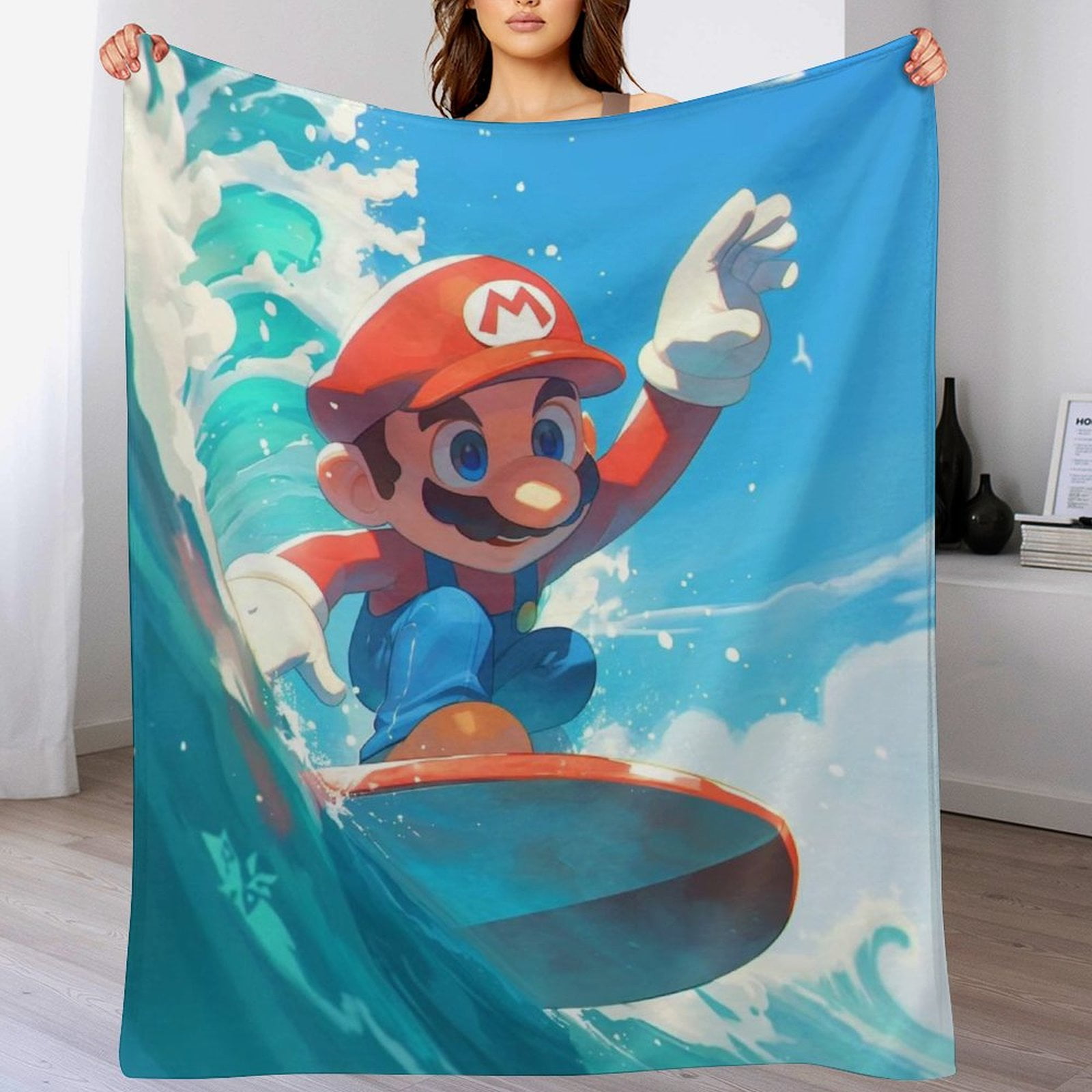 Super Mario Cartoon cute Throw blanket Soft and comfortable flannel ...
