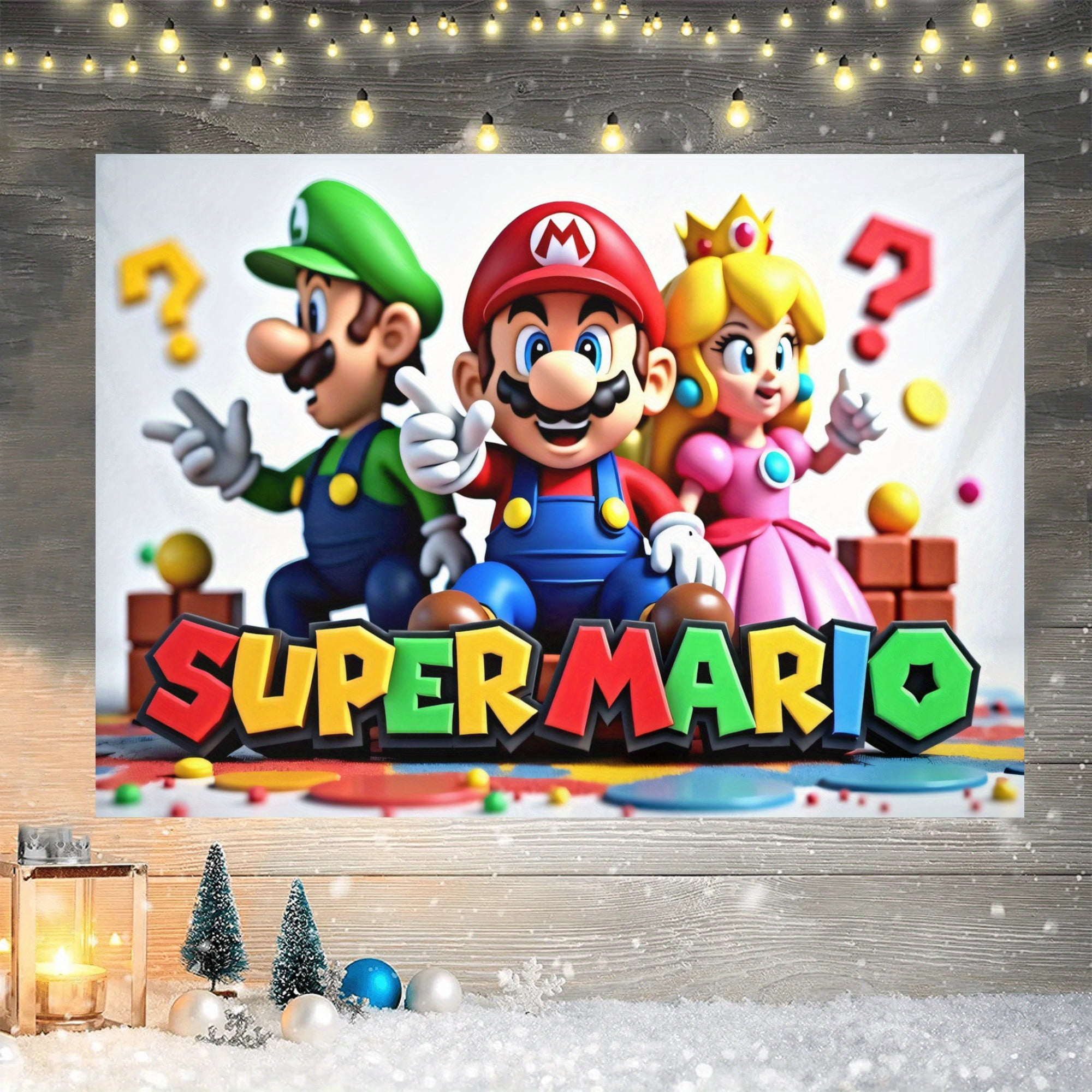 Super Mario Cartoon-themed birthday flag, background flag, children's ...