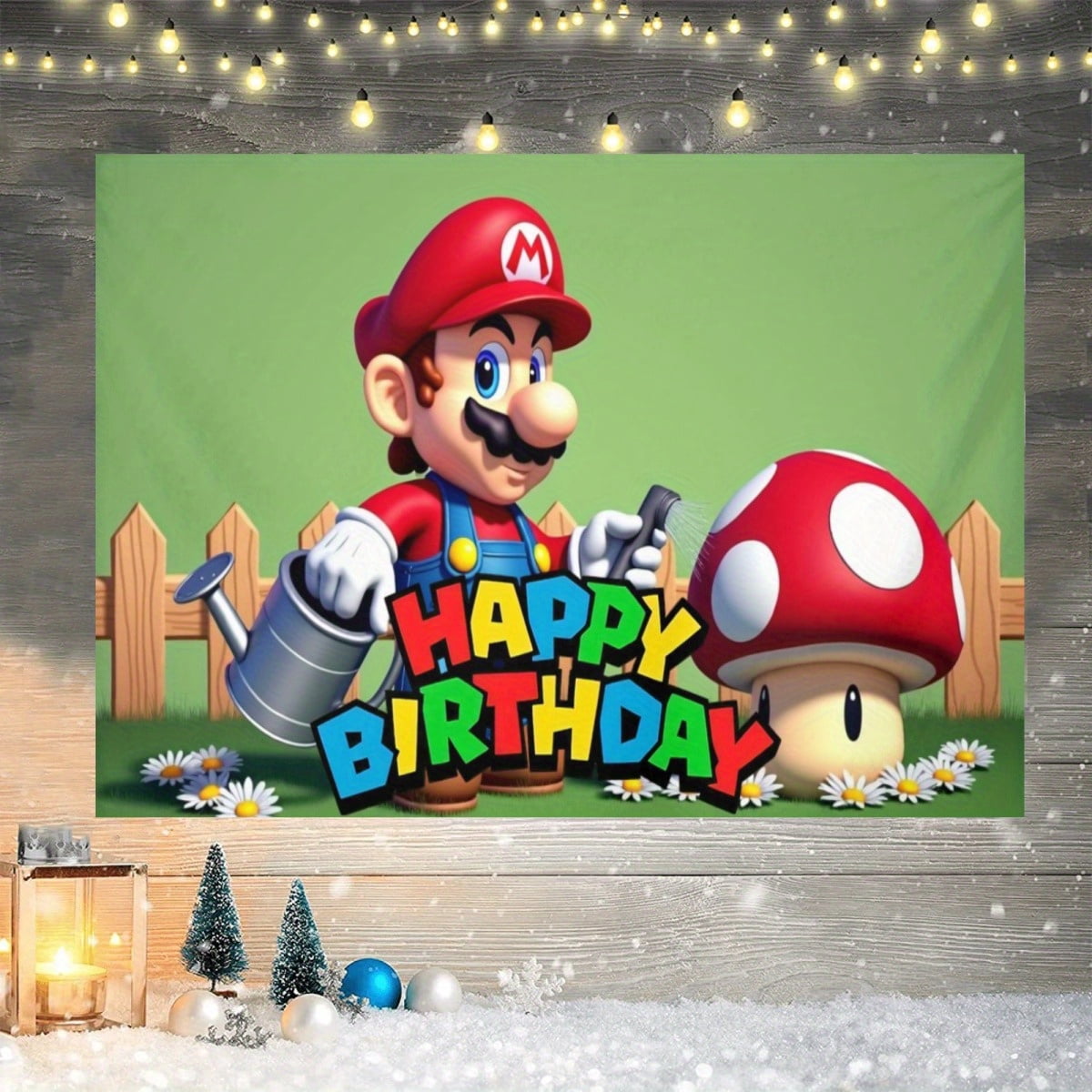 Super Mario Cartoon-themed birthday flag, background flag, children's ...