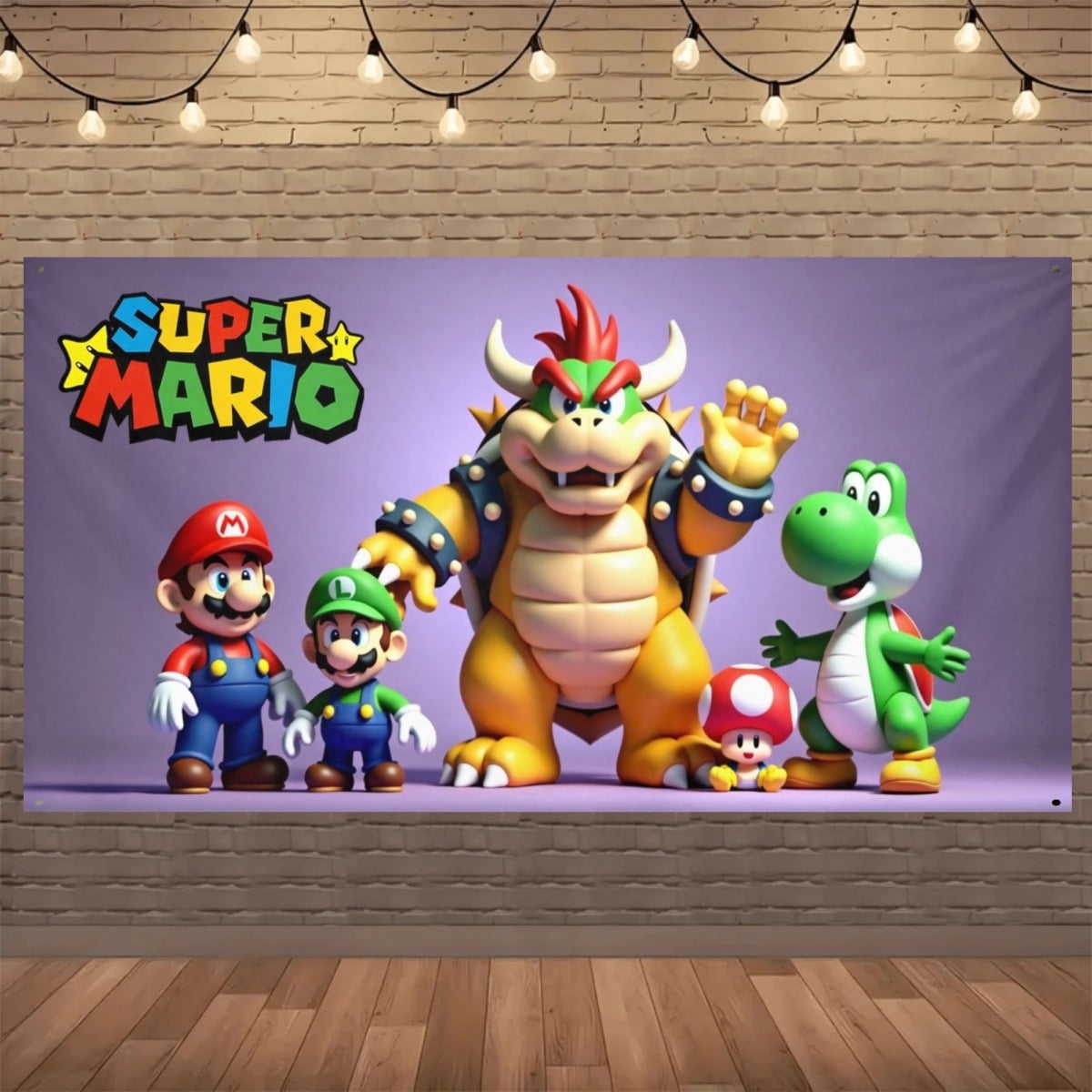 Super Mario Cartoon-themed birthday flag, background flag, children's ...