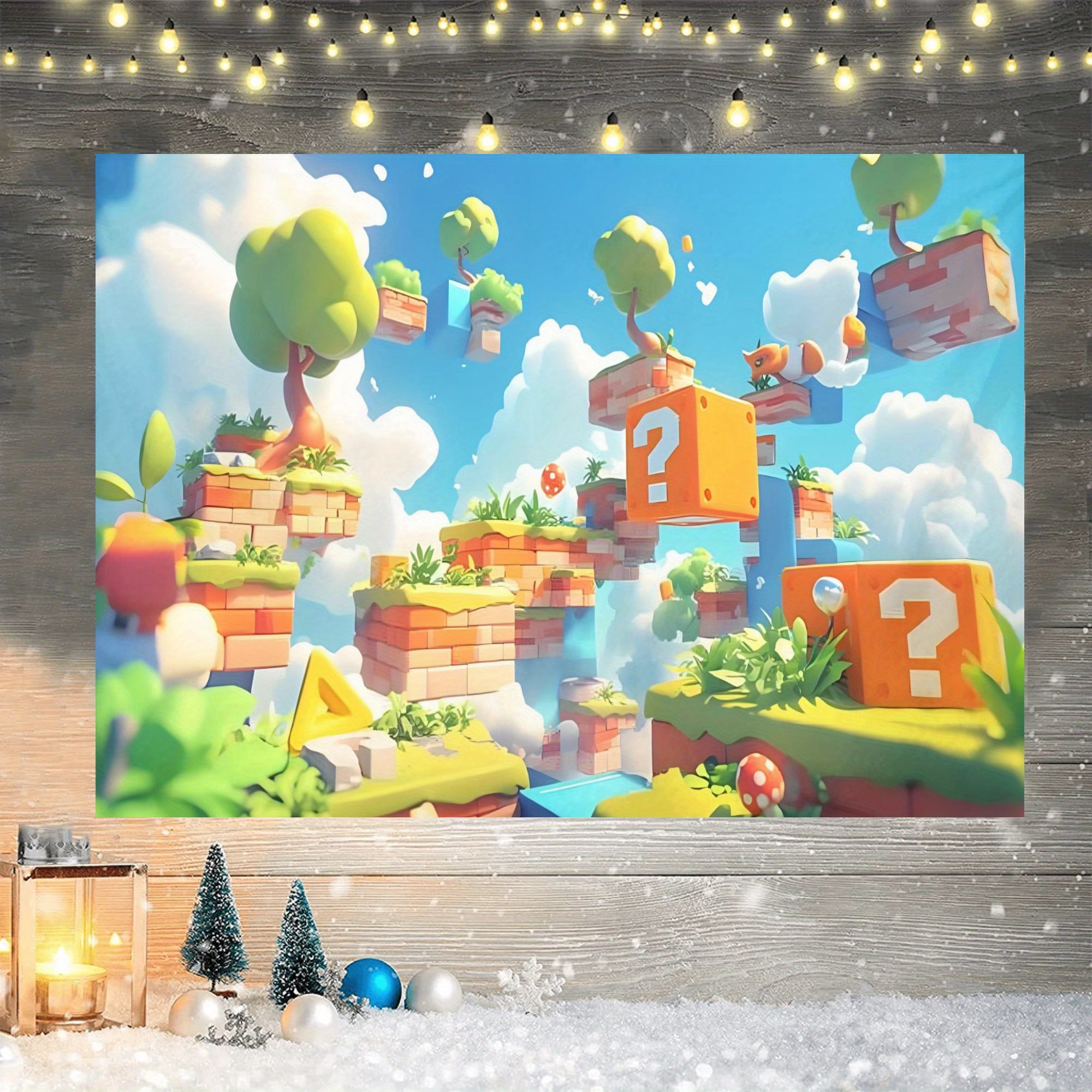 Super Mario Cartoon-themed birthday flag, background flag, children's ...