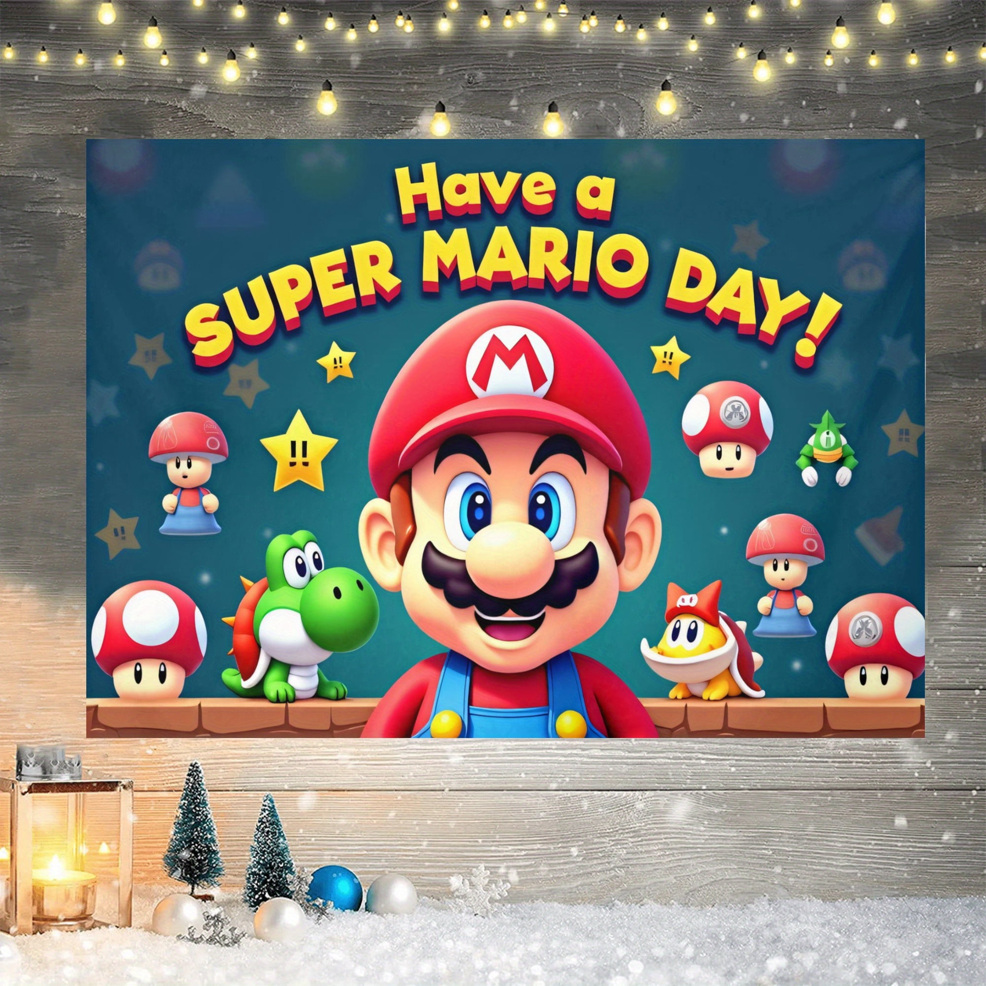 Super Mario Cartoon-themed birthday flag, background flag, children's ...
