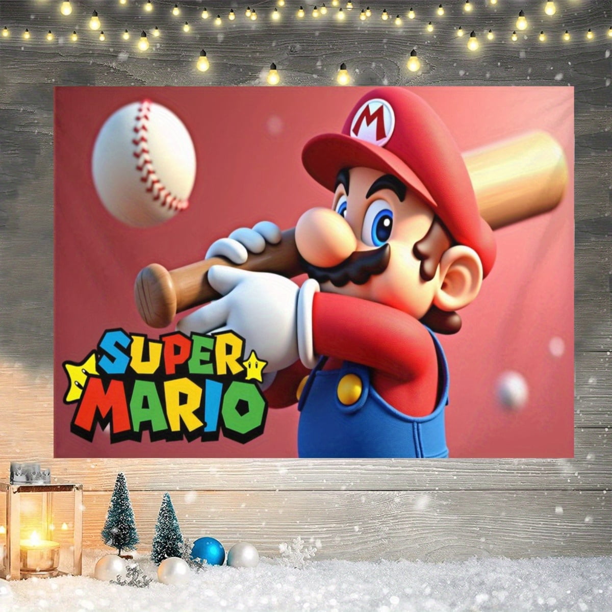 Super Mario Cartoon-themed birthday flag, background flag, children's ...