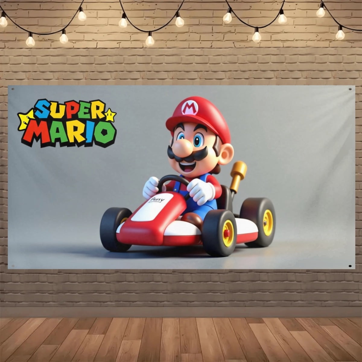 Super Mario Cartoon-themed birthday flag, background flag, children's ...