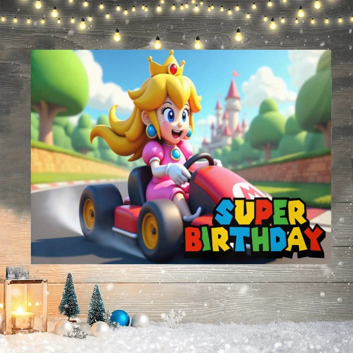 Super Mario Cartoon-themed birthday flag, background flag, children's ...