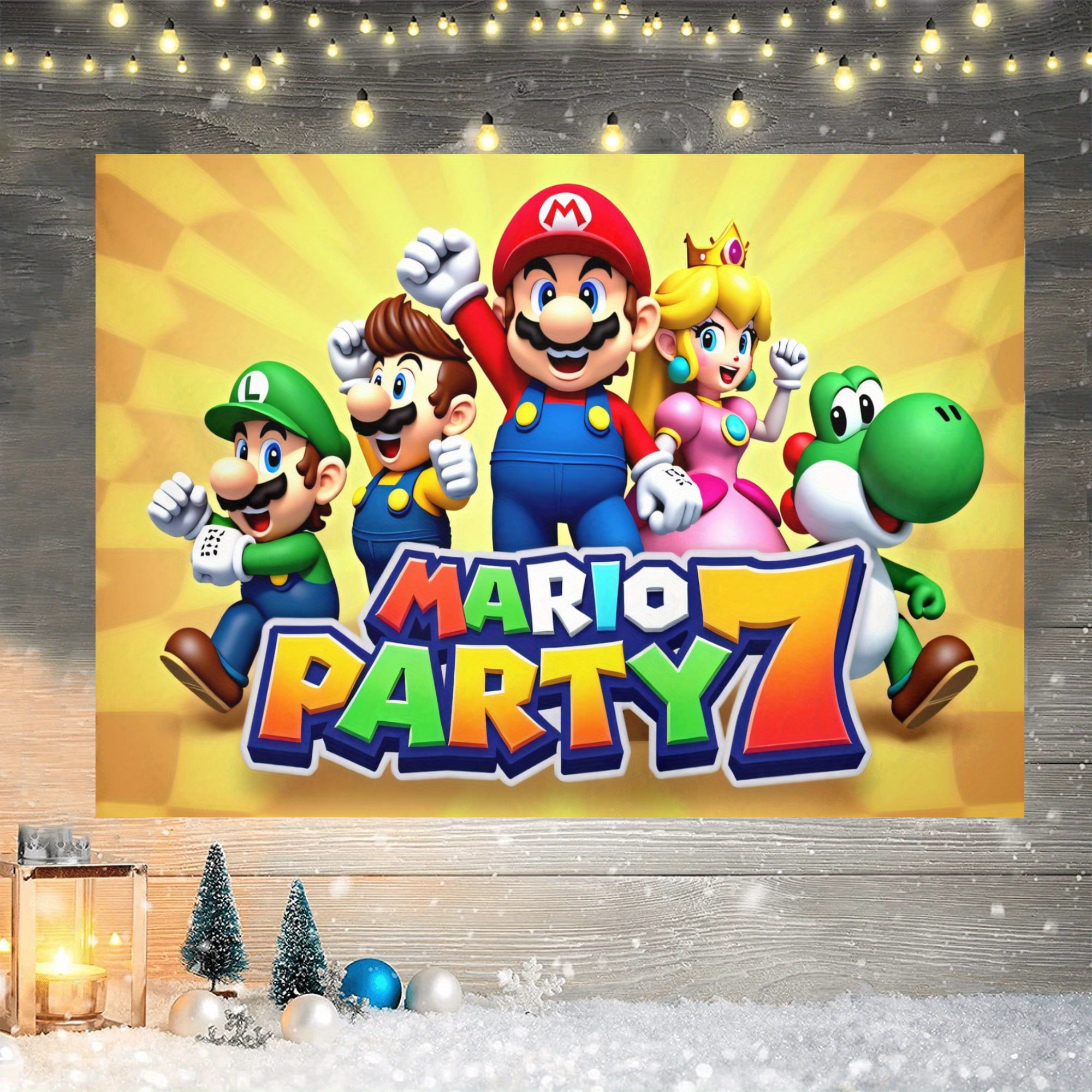 Super Mario Cartoon-themed birthday flag, background flag, children's ...