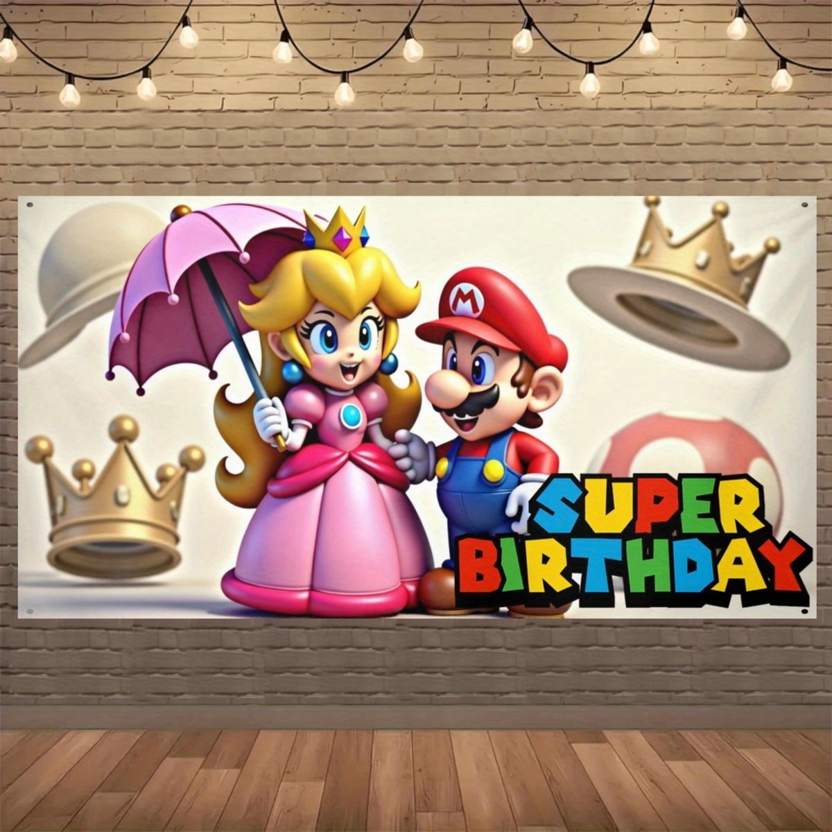 Super Mario Cartoon-themed birthday flag, background flag, children's ...
