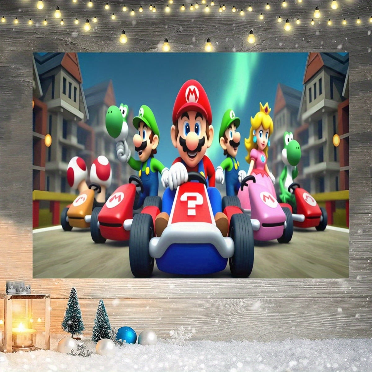 Super Mario Cartoon-themed birthday flag, background flag, children's ...