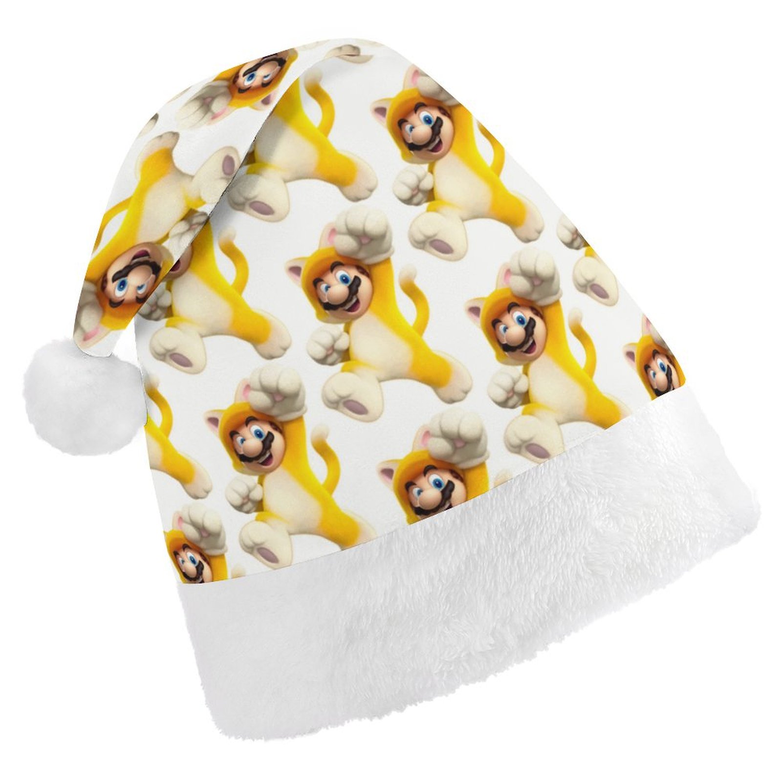 Super-Mario Cat Santa Hat,Super-Mario Cat Christmas Hats for Adults ...