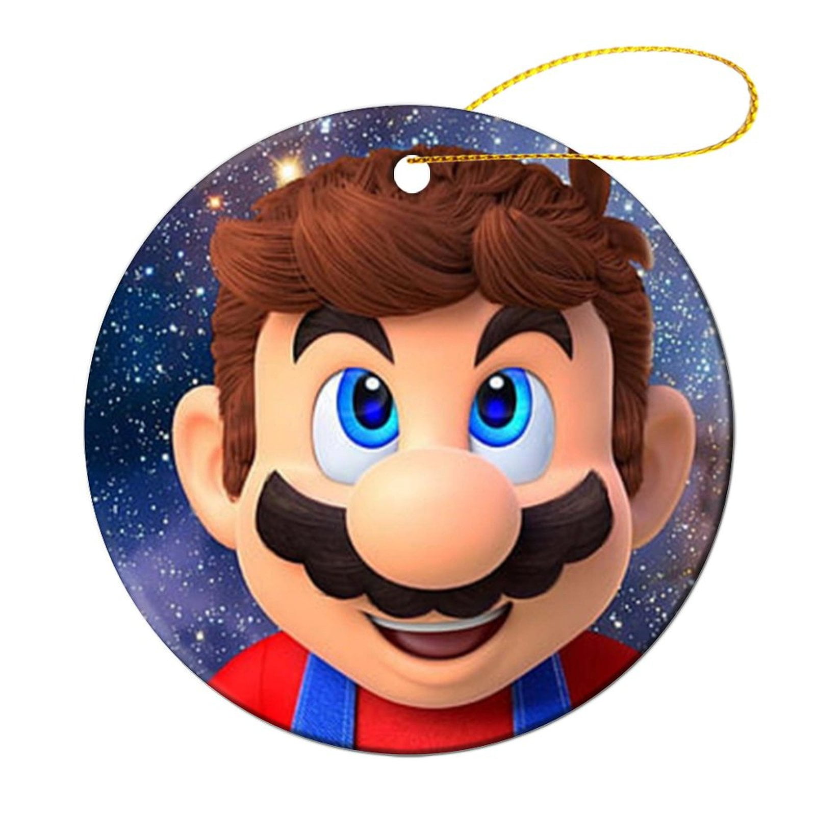 Super Mario Ceramic Christmas Tree Ornaments Round Souvenir X-Mas ...