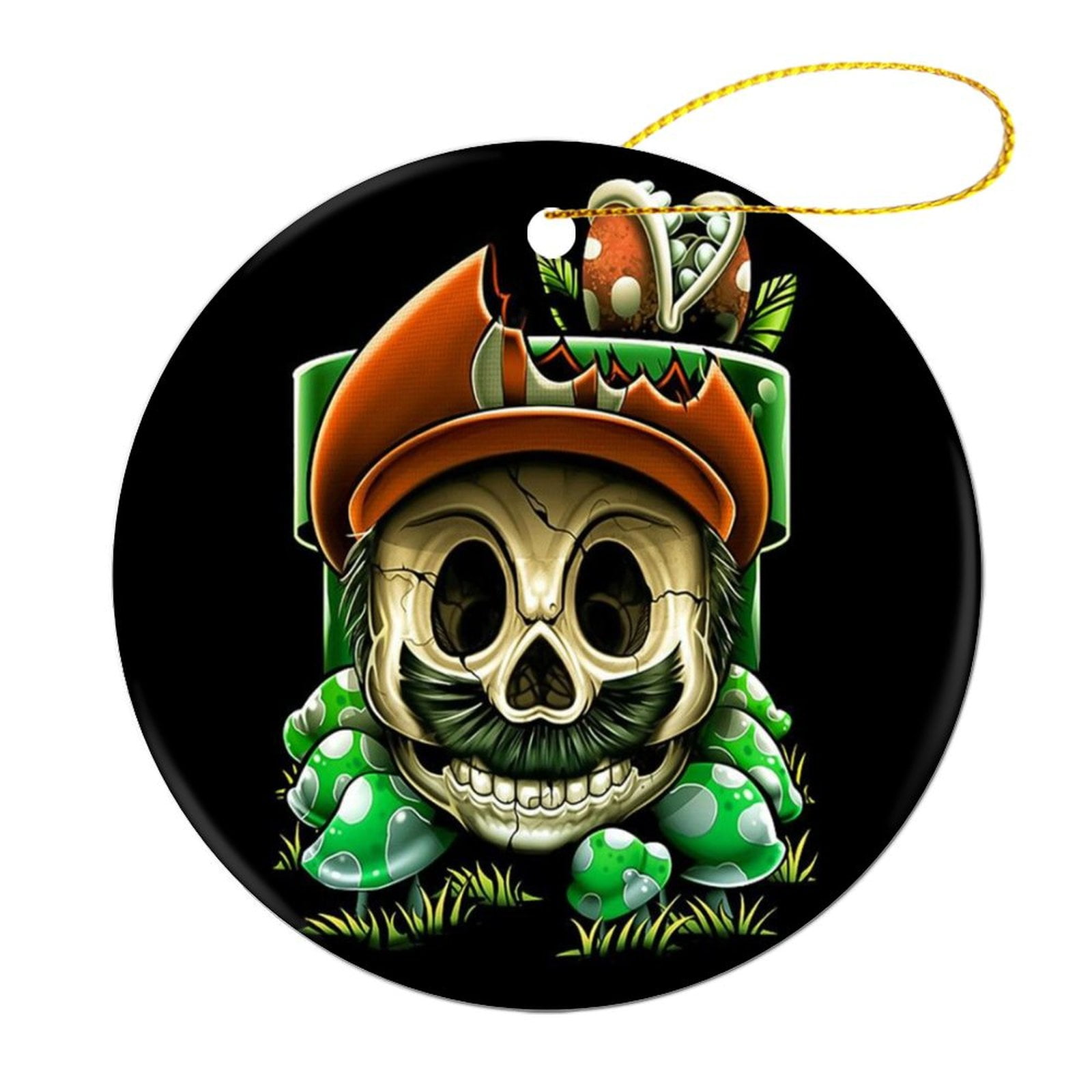 Super Mario Ceramic Christmas Tree Ornaments Round Souvenir X-Mas ...