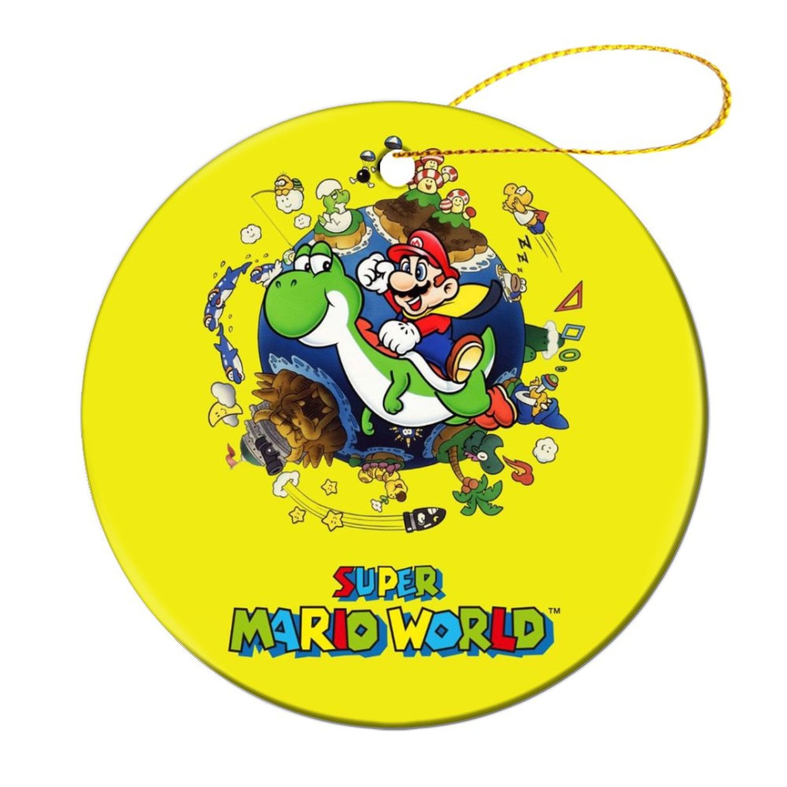 Super Mario Ceramic Christmas Tree Ornaments Round Souvenir X-Mas ...