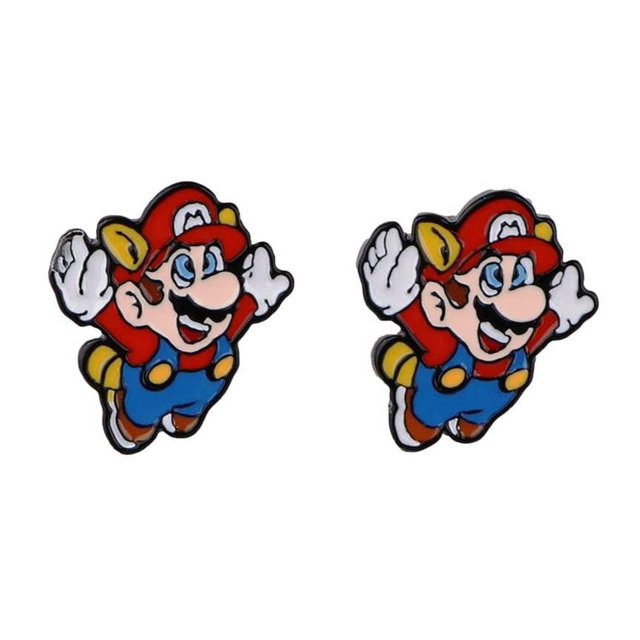 Super Mario Character Enamel Metal Stud Earrings - Walmart.com