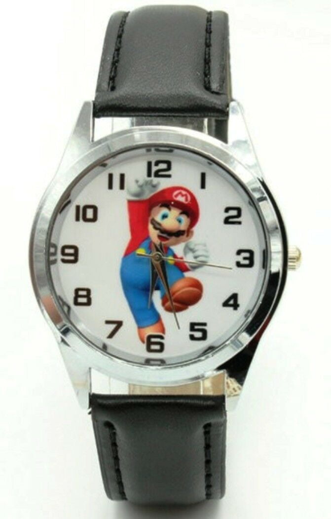 Super Mario Character Genuine Leather Band Wrist Watch - Walmart.com