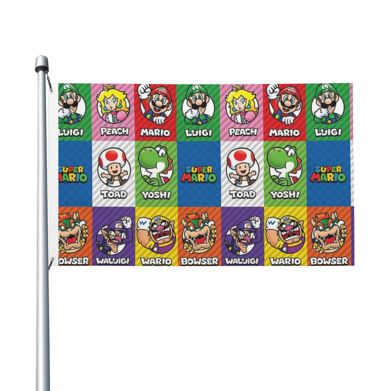 Super Mario Characters Poster 3x5ft Face Flag Fade Proof Holiday Fall ...