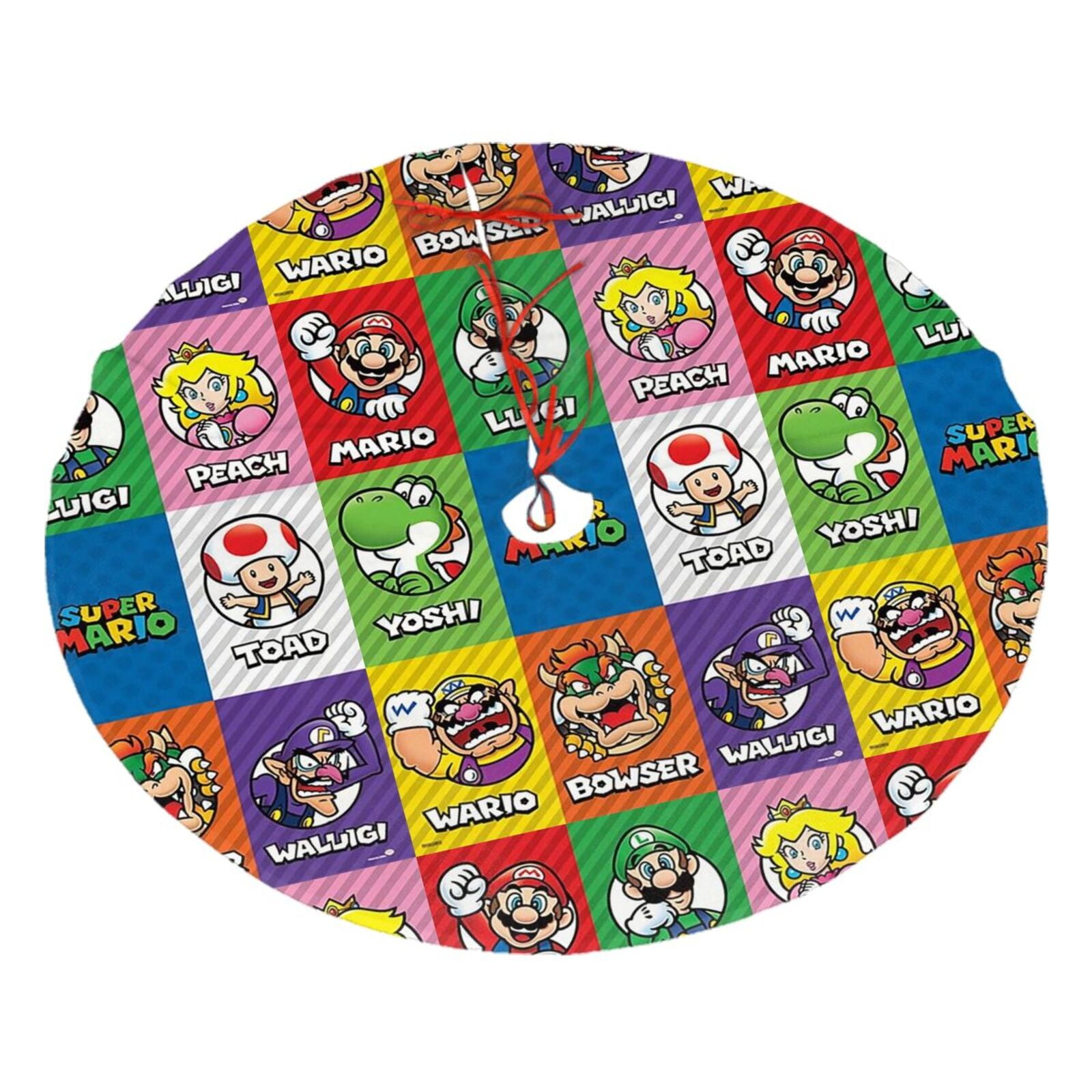 Super Mario Characters Poster Christmas Tree Skirt Large Merry ...