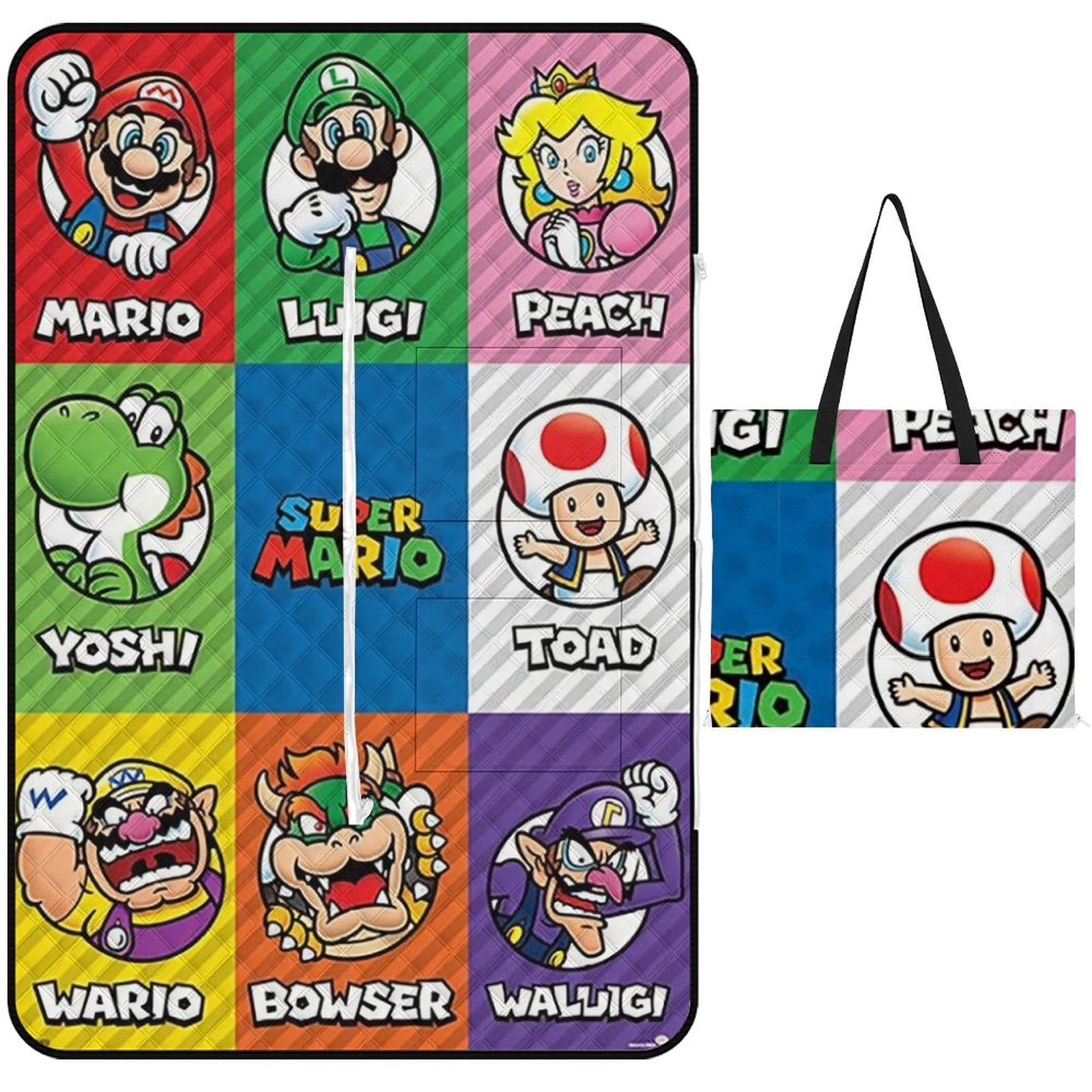Super Mario Characters Poster Extra Large Picnic Blanket Waterproof,59 ...