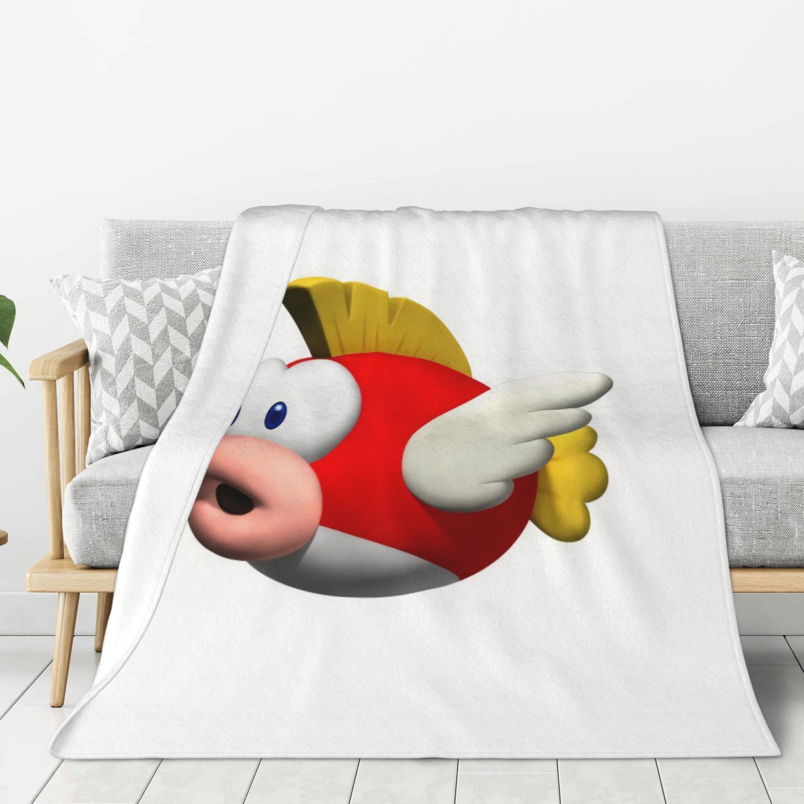 Super-Mario Cheep Cheep Blanket,Throw Blanket for Kids and Adults,Soft ...