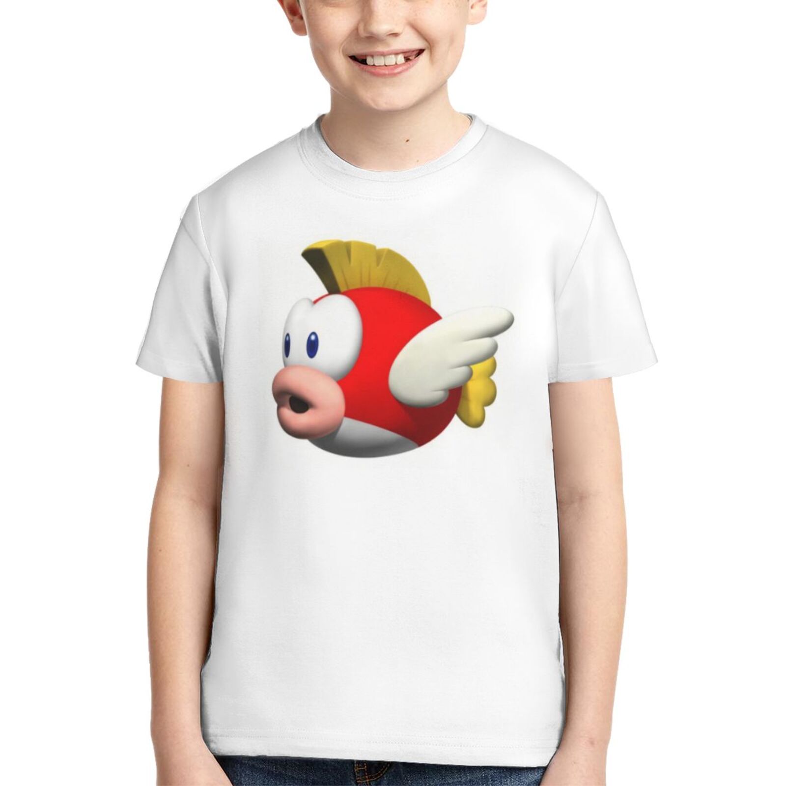 Super Mario Cheep Cheep Youth Shirt,Athletic Short Sleeve Tees Kids ...