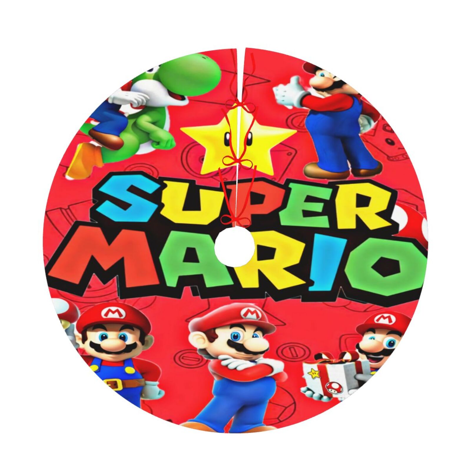 Super-Mario Christmas Tree Skirt 30 Inch,Soft and Funny Merry Christmas ...