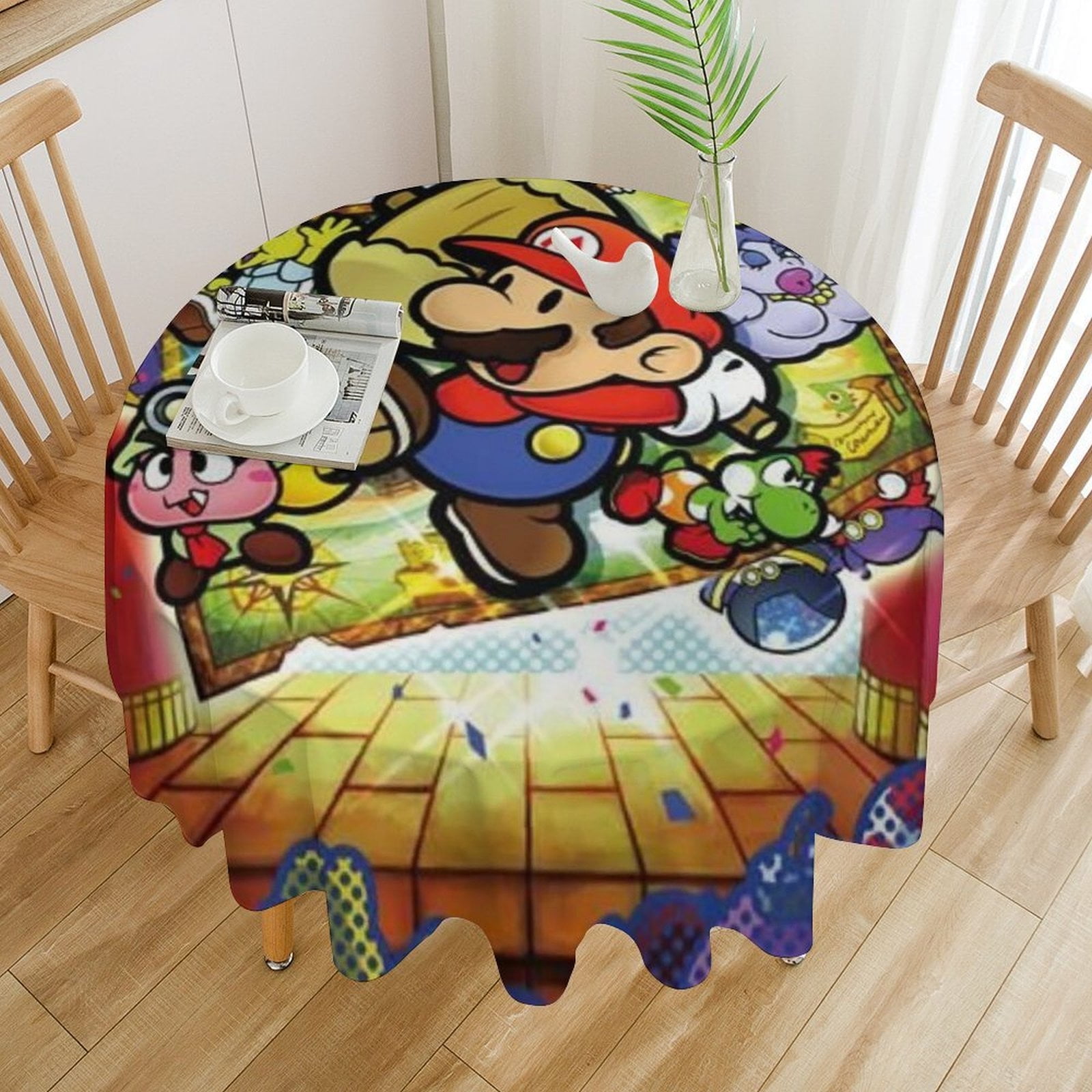 Super Mario Christmas round plastic waterproof tablecloth 36x36in ...