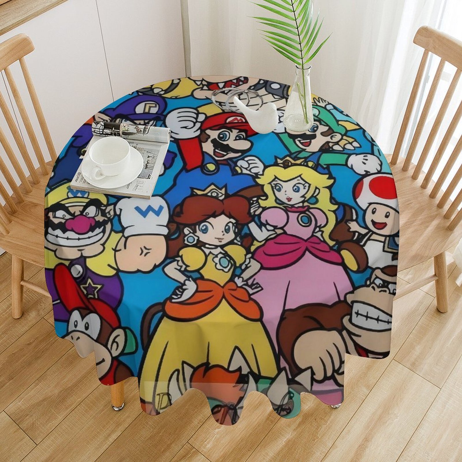 Super Mario Christmas round plastic waterproof tablecloth 50x50in ...