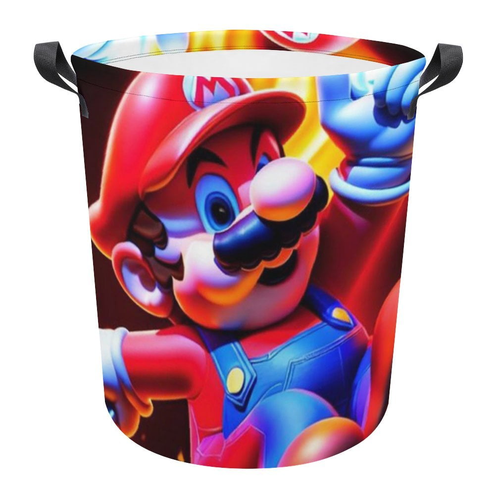 Super Mario Circular Laundry Hamper Foldable Large Storage Baskets ...