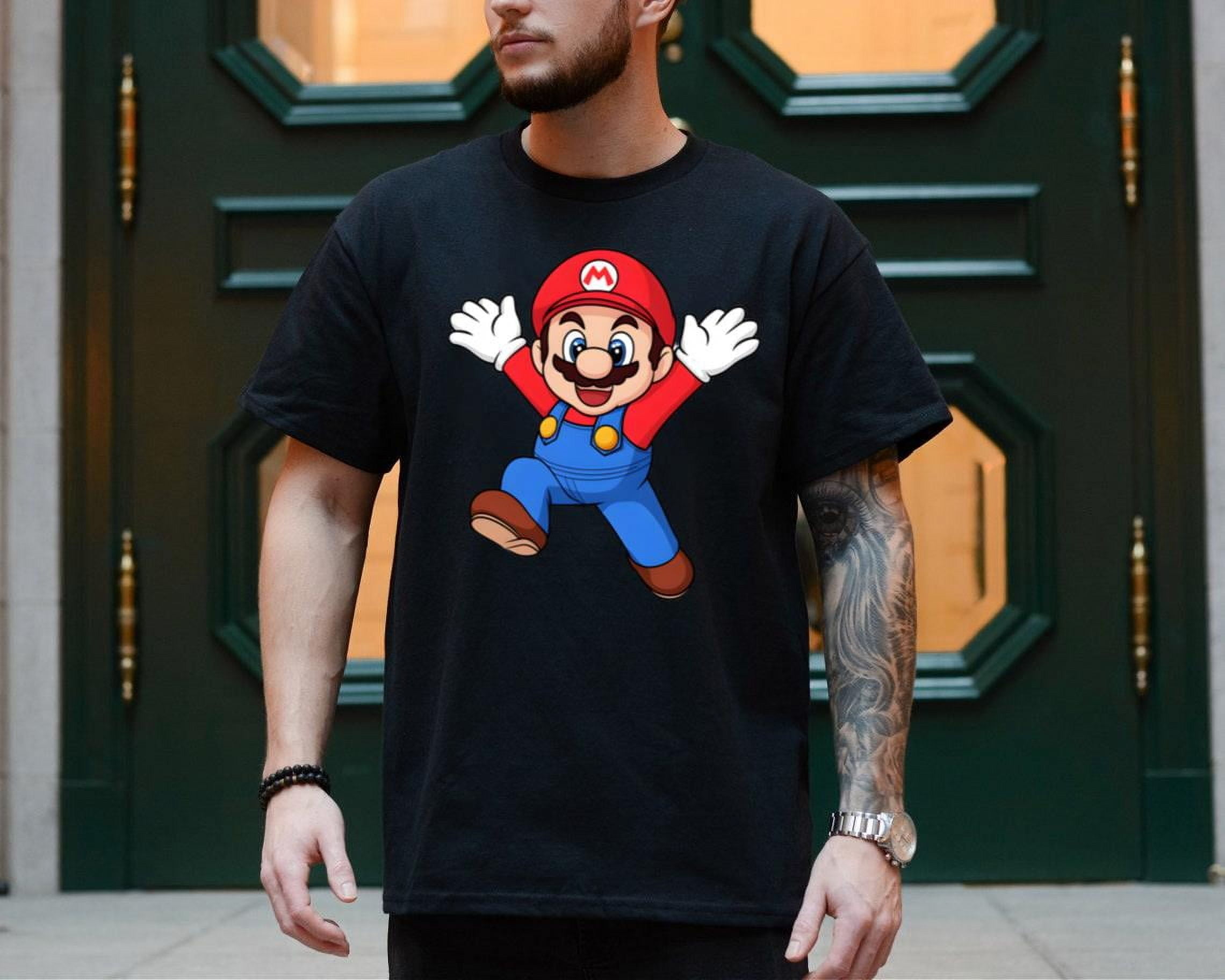Super Mario Classic Hands Raised T-Shirt, Iconic Red and Blue Outfit ...