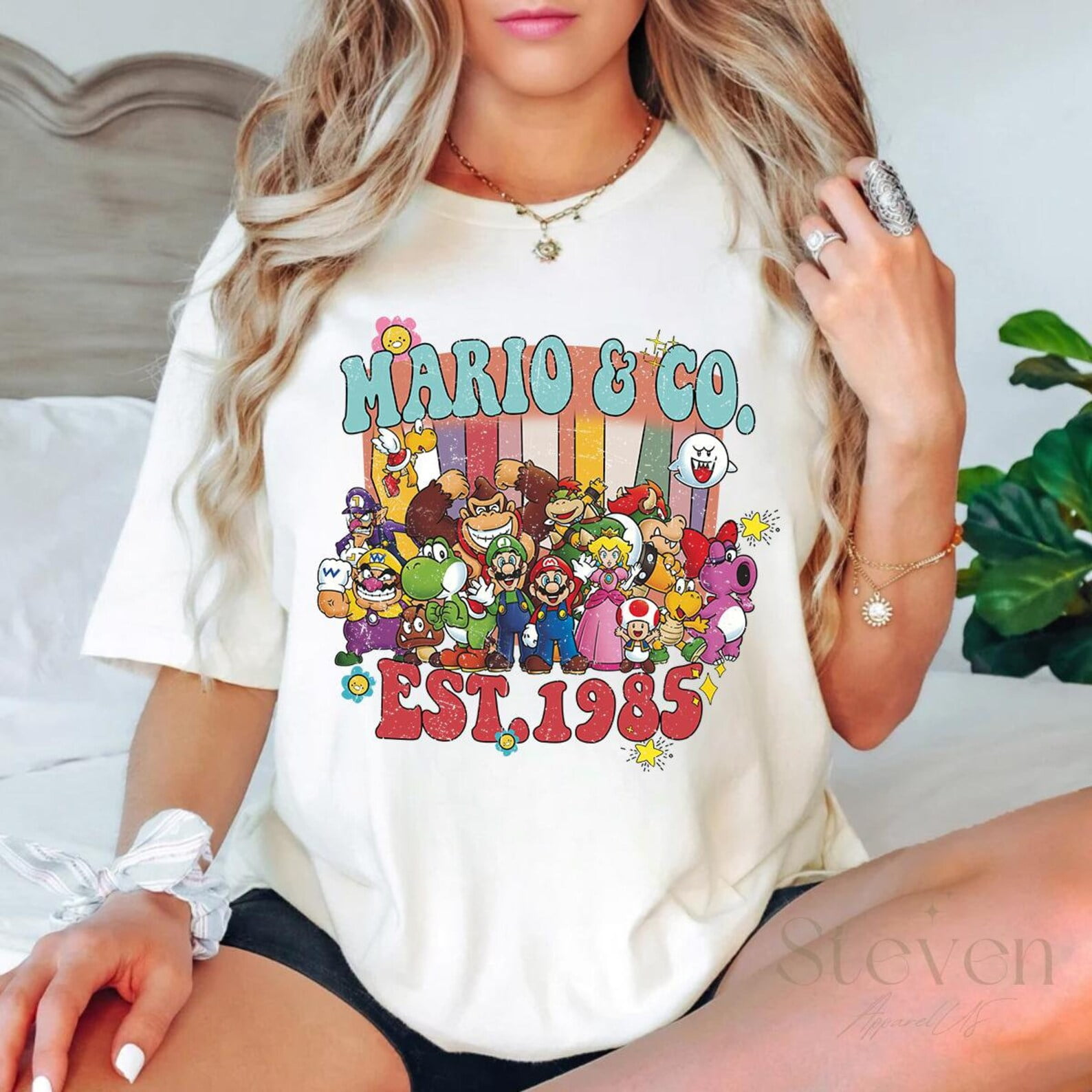 Super Mario Co.1985 T-Shirt, Super Mario Family Shirt, Princess Peach ...