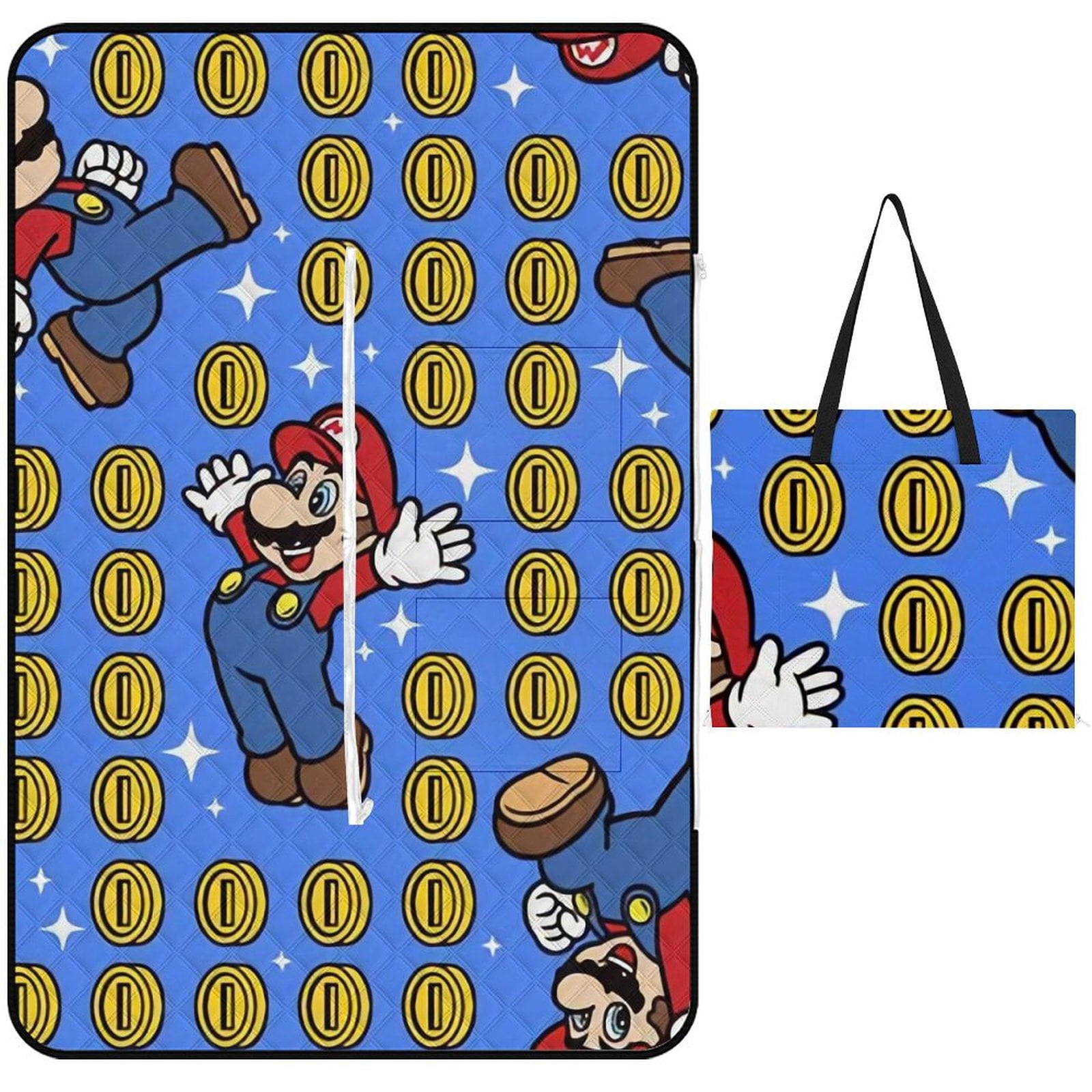 Super Mario And Coins Picnic Blankets 59"x39" Extra Large Outdoor ...
