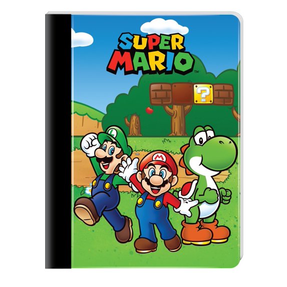 Super Mario Composition Writing Notebook, 9.75 in, 100 Sheets, Wide ...