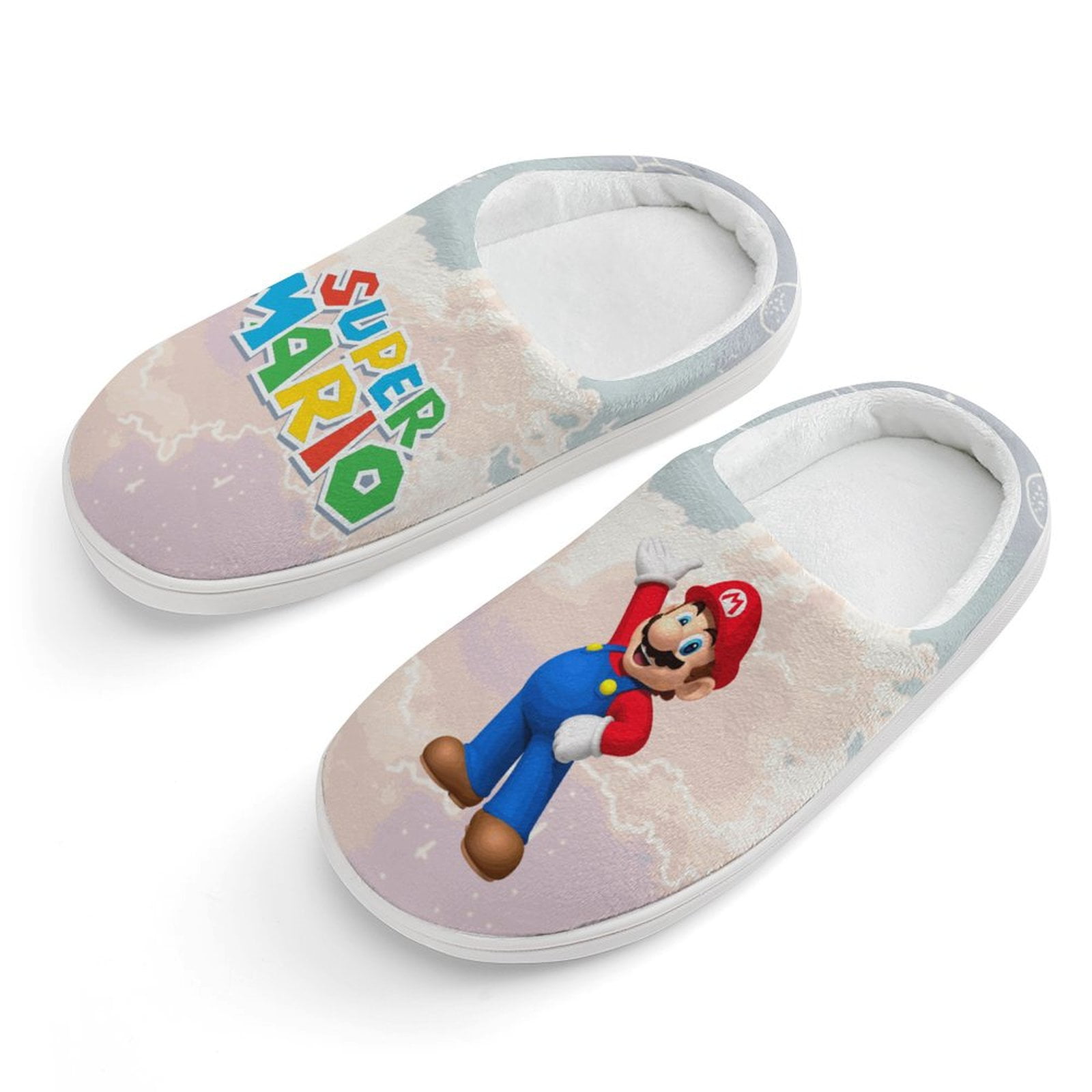 Super Mario Cotton Slippers For Kids Winter Warm Soft Plush Slippers ...