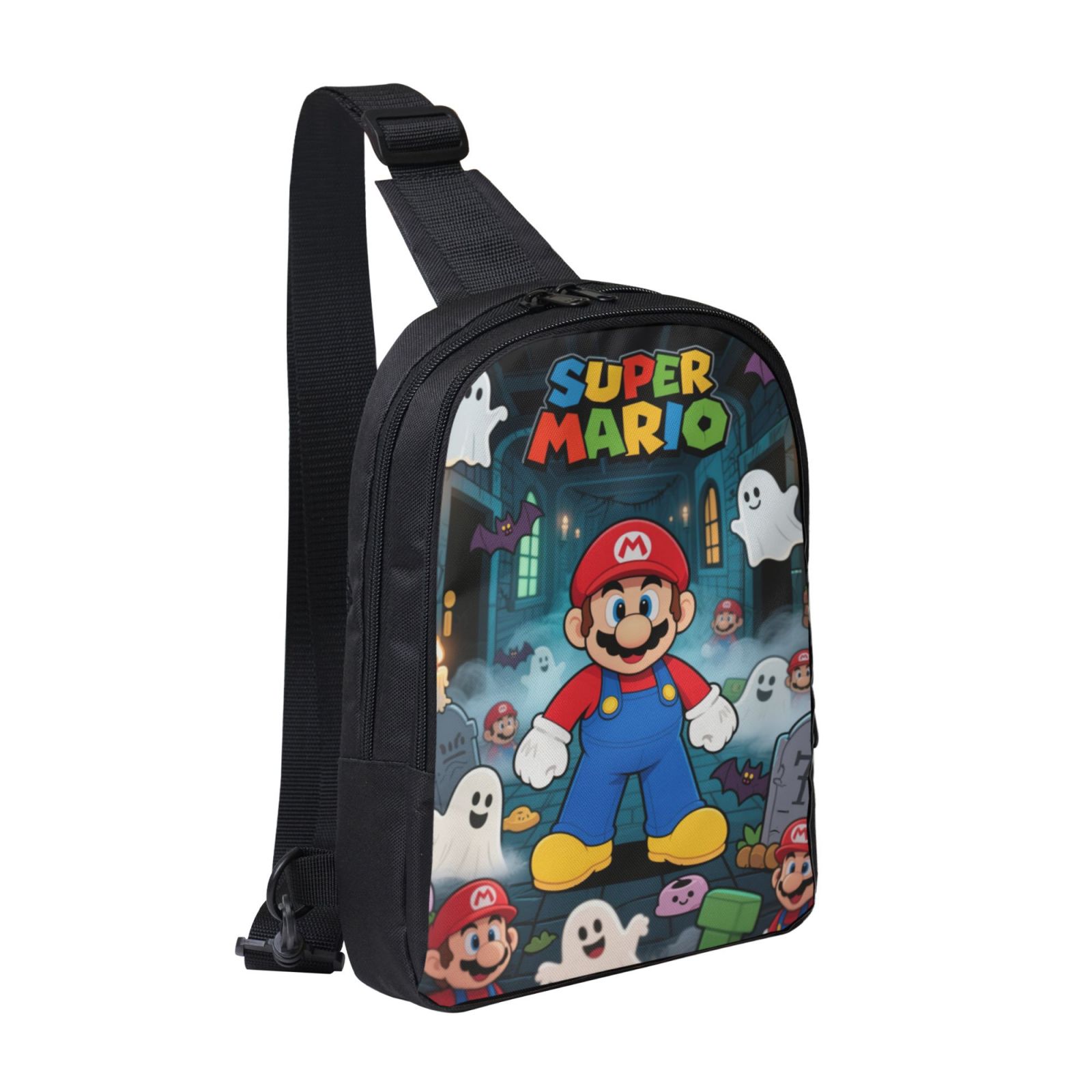 Super Mario Crossbody Sling Bag With Dual Zipper Compartments, Hiking ...