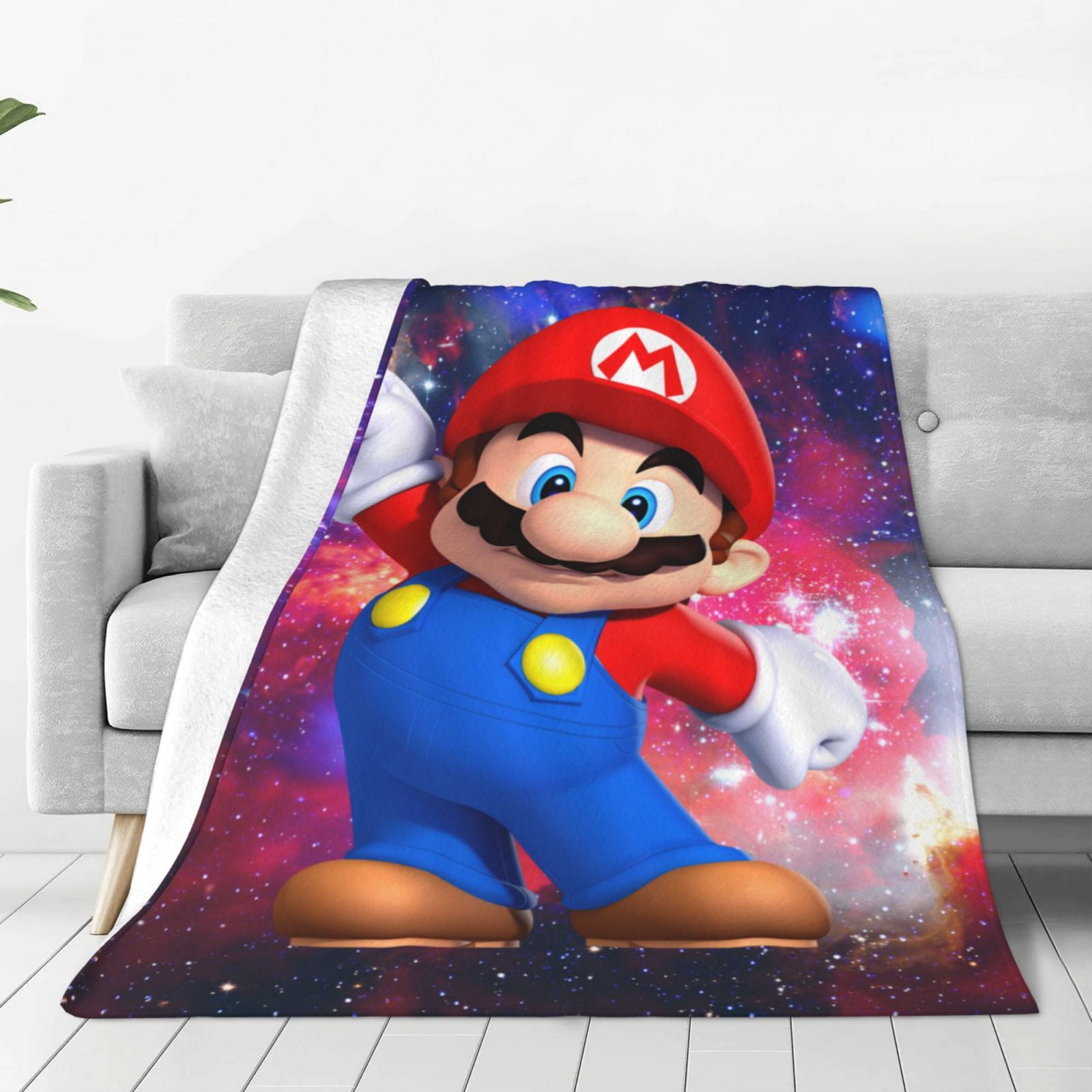 Super Mario Cute Flannel Blanket Cozy Ultra-Soft Micro Fleece Throw ...