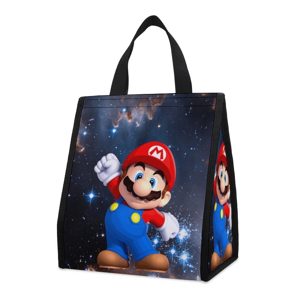 Super Mario Cute Folding Insulated Lunch Bag Portable Lunchbag Reusable ...