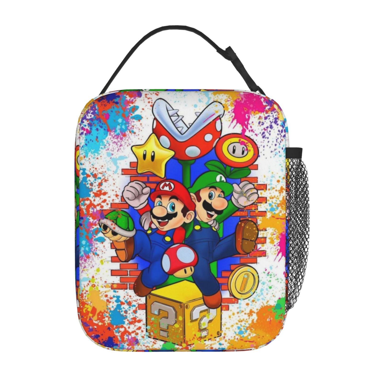 Super Mario Cute Lunch Bag Insulated Tote Cooler Lunch Box Reusable ...