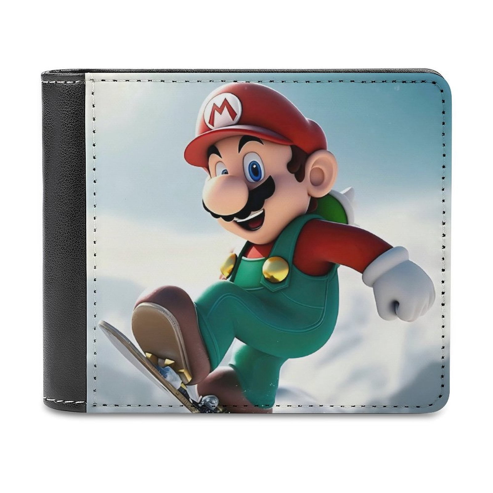 Super Mario Cute Men's Wallet Women's Cartoon Leather Bifold Wallet ...