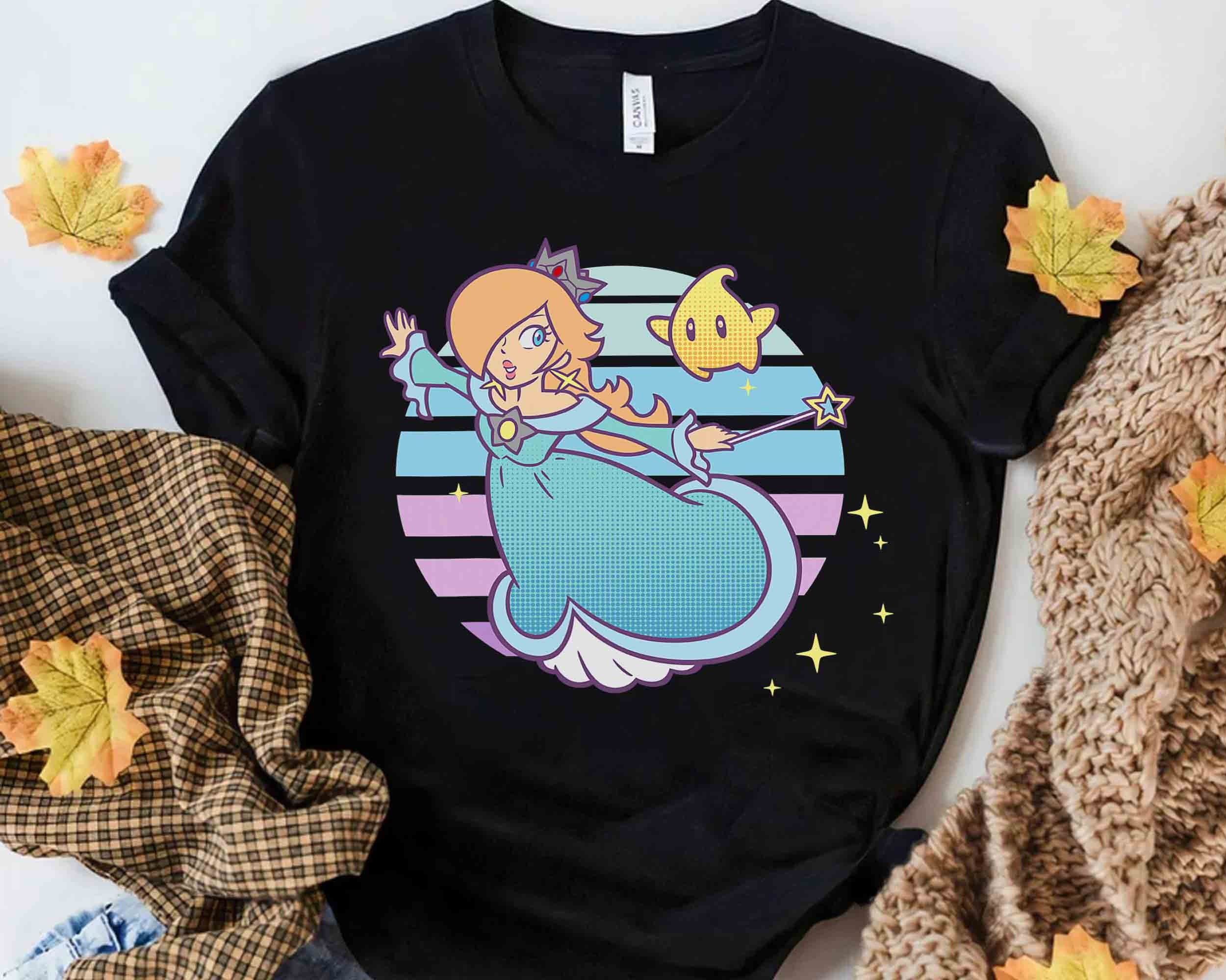 Super Mario Cute Rosalina And Luma Striped Background Portrait Shirt ...