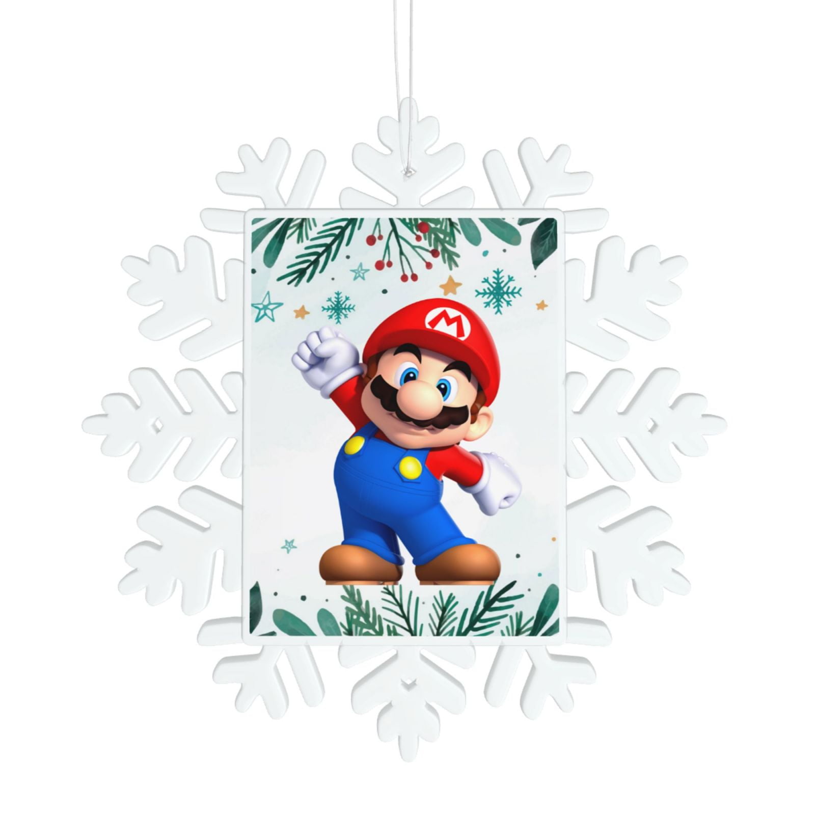 Super Mario Cute Snowflake Decorations Christmas Ornament Hanging ...
