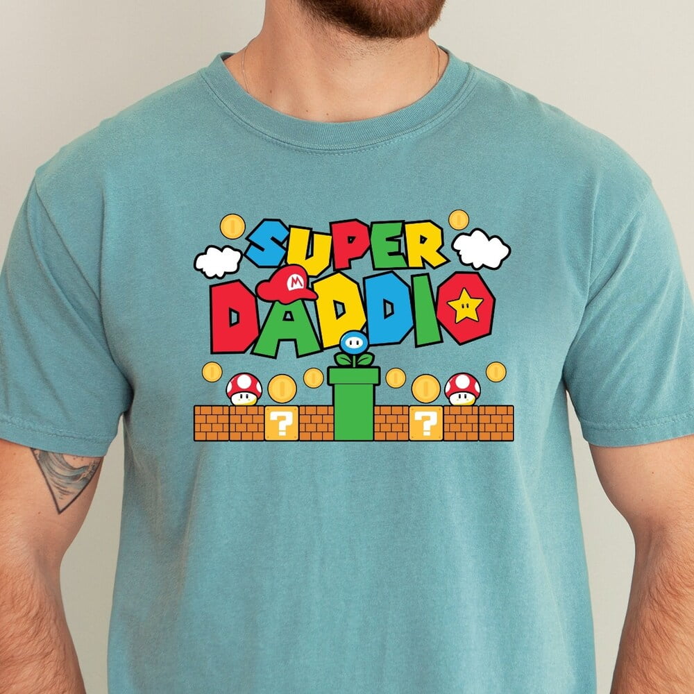 Super Mario Daddio Shirt, Super Mario Shirt, Mario Dad Shirts, Super ...