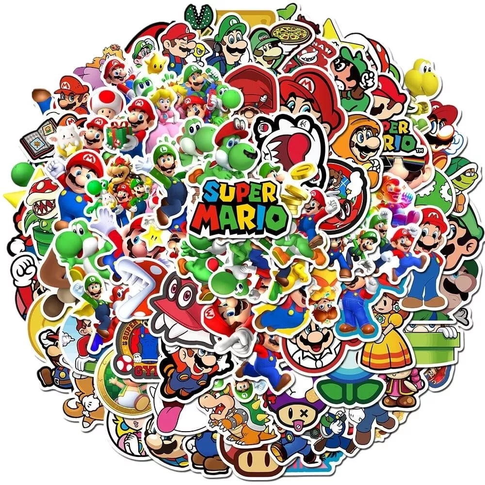 Super Mario Decal Sticker (50 Pack) - Walmart.com