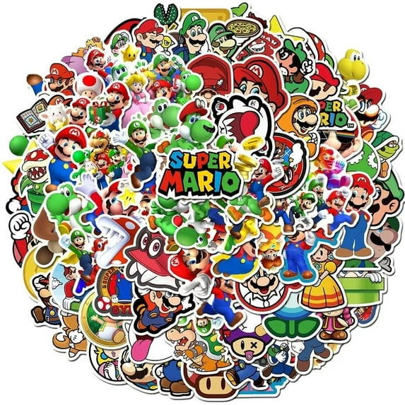 Super Mario Decal Sticker (50 Pack) - Walmart.com