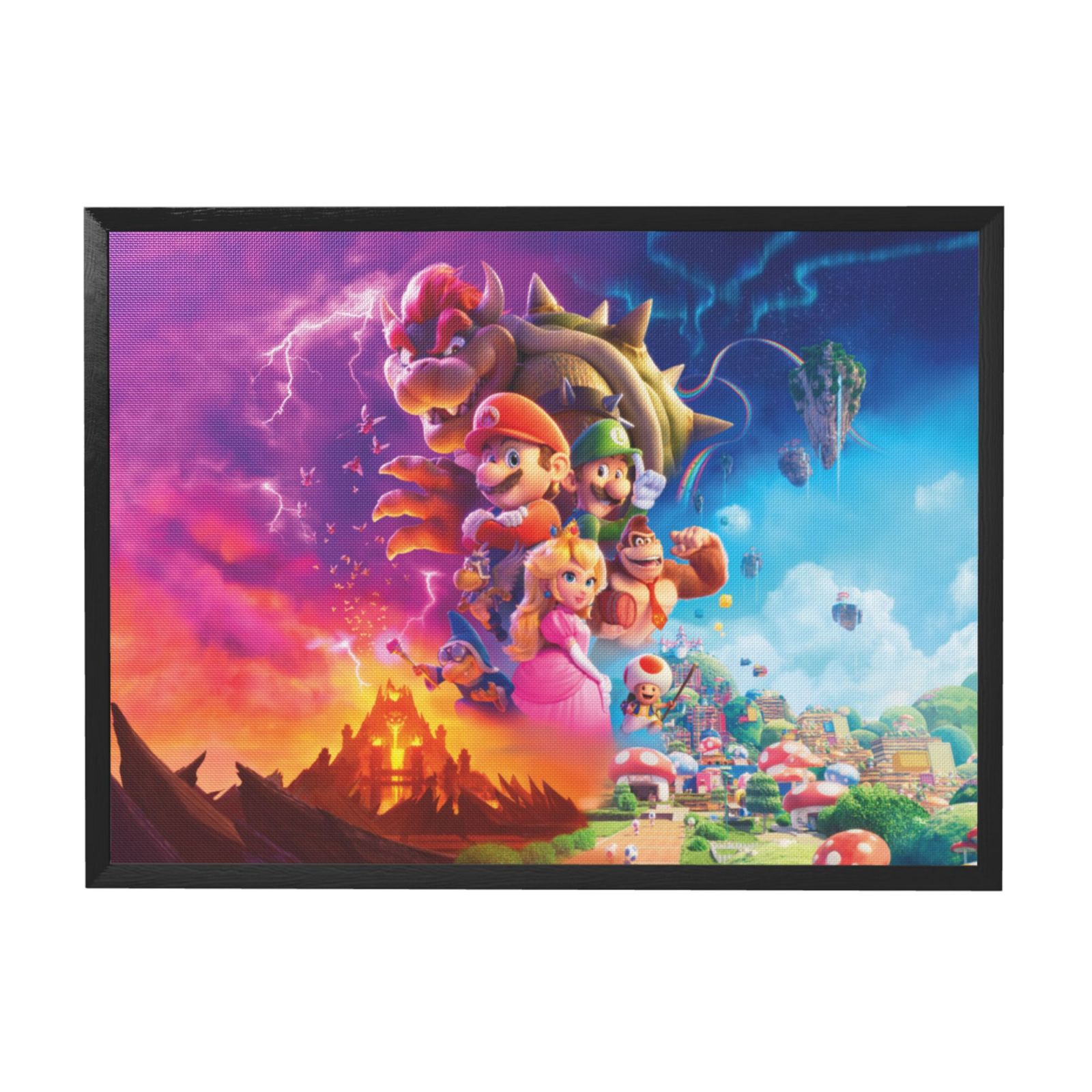 Super Mario Decor Wall Art - Cartoon Framed Decorative Painting Wall ...