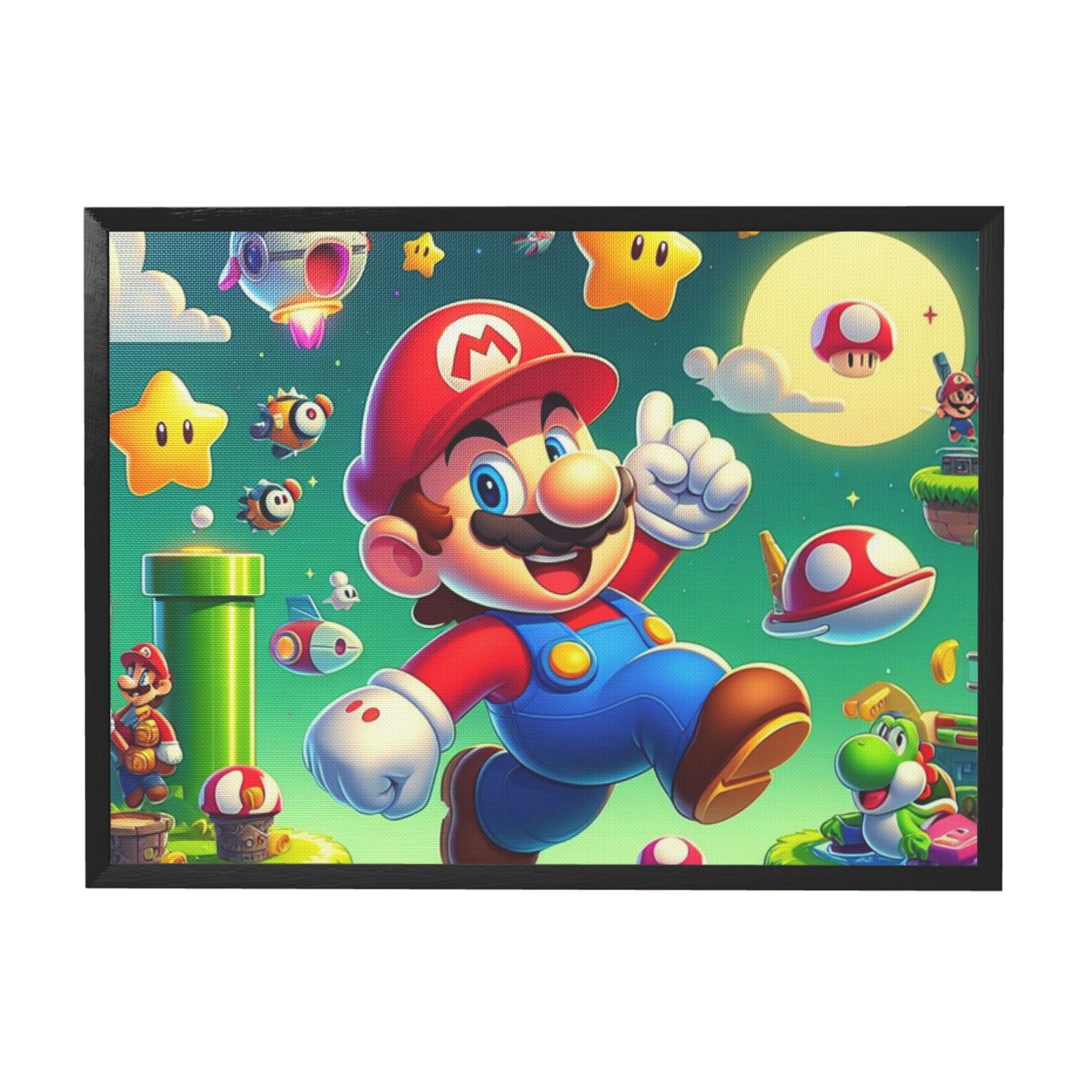 Super Mario Decor Wall Art - Cartoon Framed Decorative Painting Wall ...