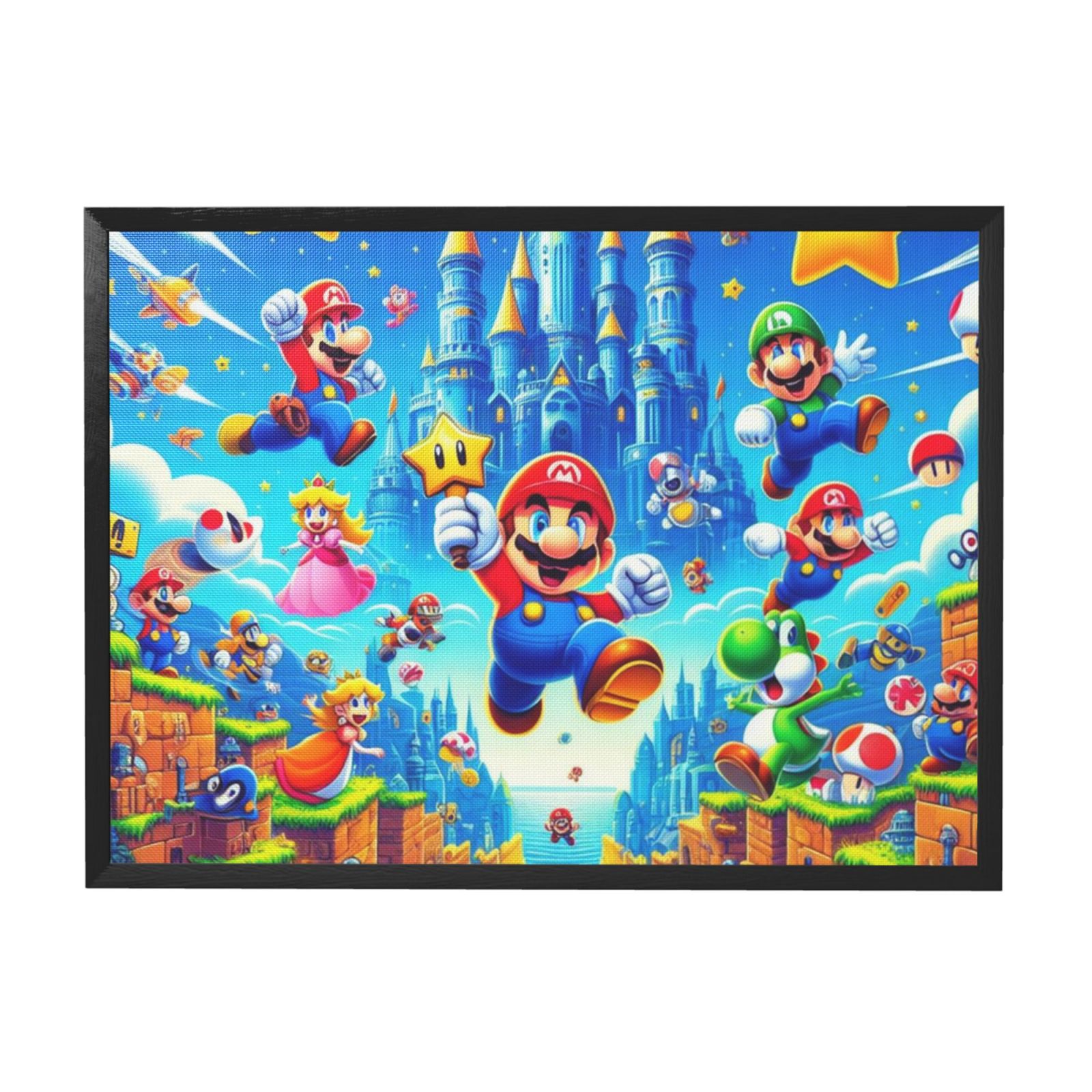 Super Mario Decor Wall Art - Cartoon Framed Decorative Painting Wall ...