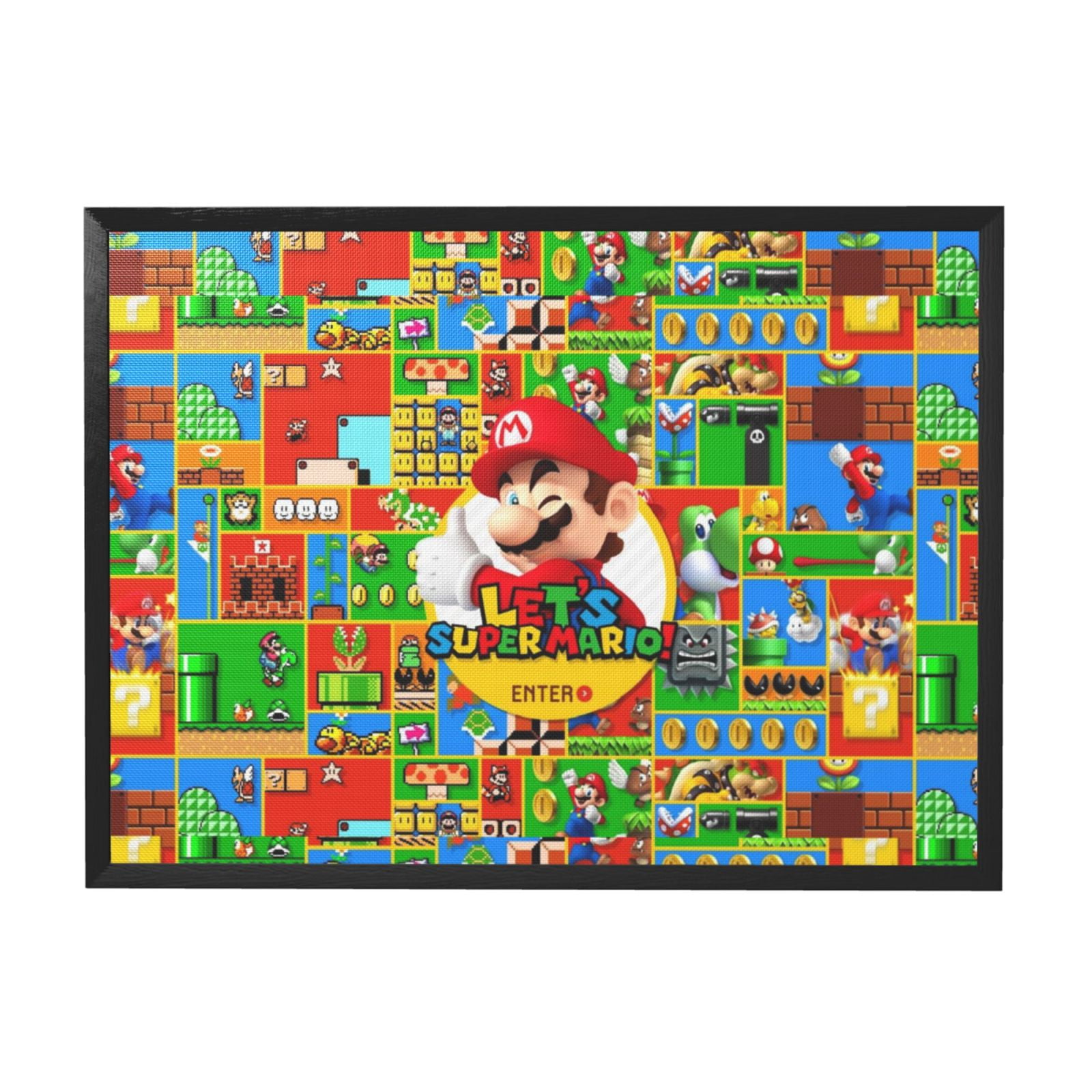 Super Mario Decor Wall Art - Cartoon Framed Decorative Painting Wall ...