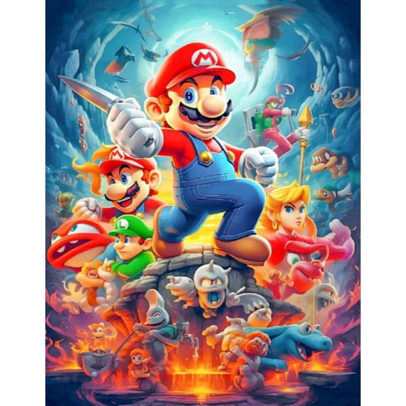 Super Mario Diamond Painting Kits, Diamond Art Kits for Kids, 5D ...